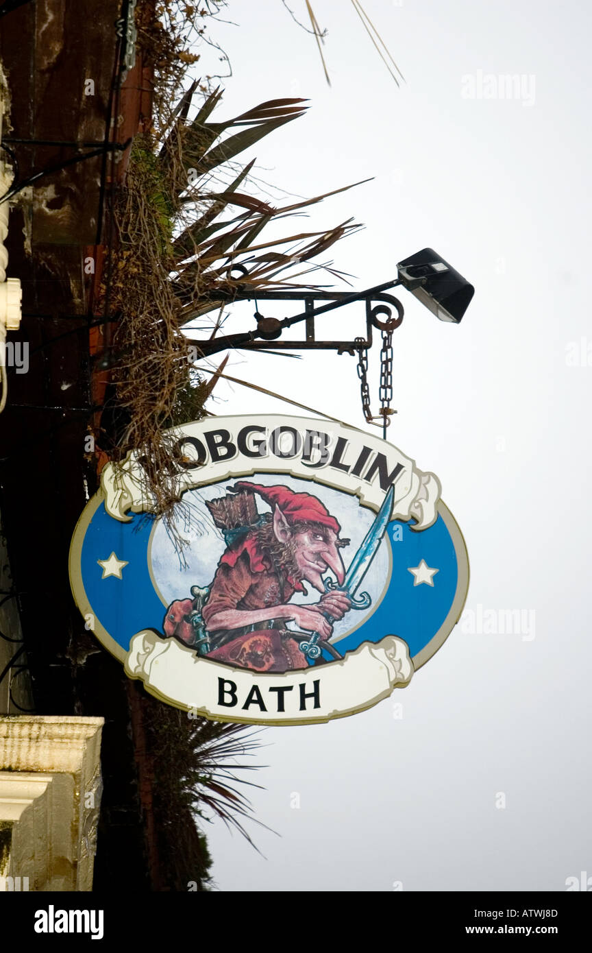 Hobgoblin pub sign in Bath, England, UK Stock Photo - Alamy
