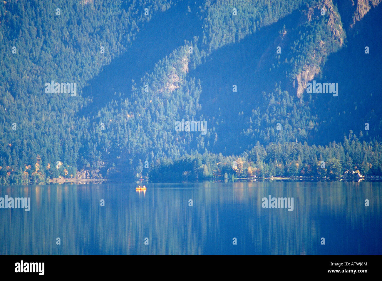 Canoe on Lake Crescent, Olympic National Park, Washington State Stock ...