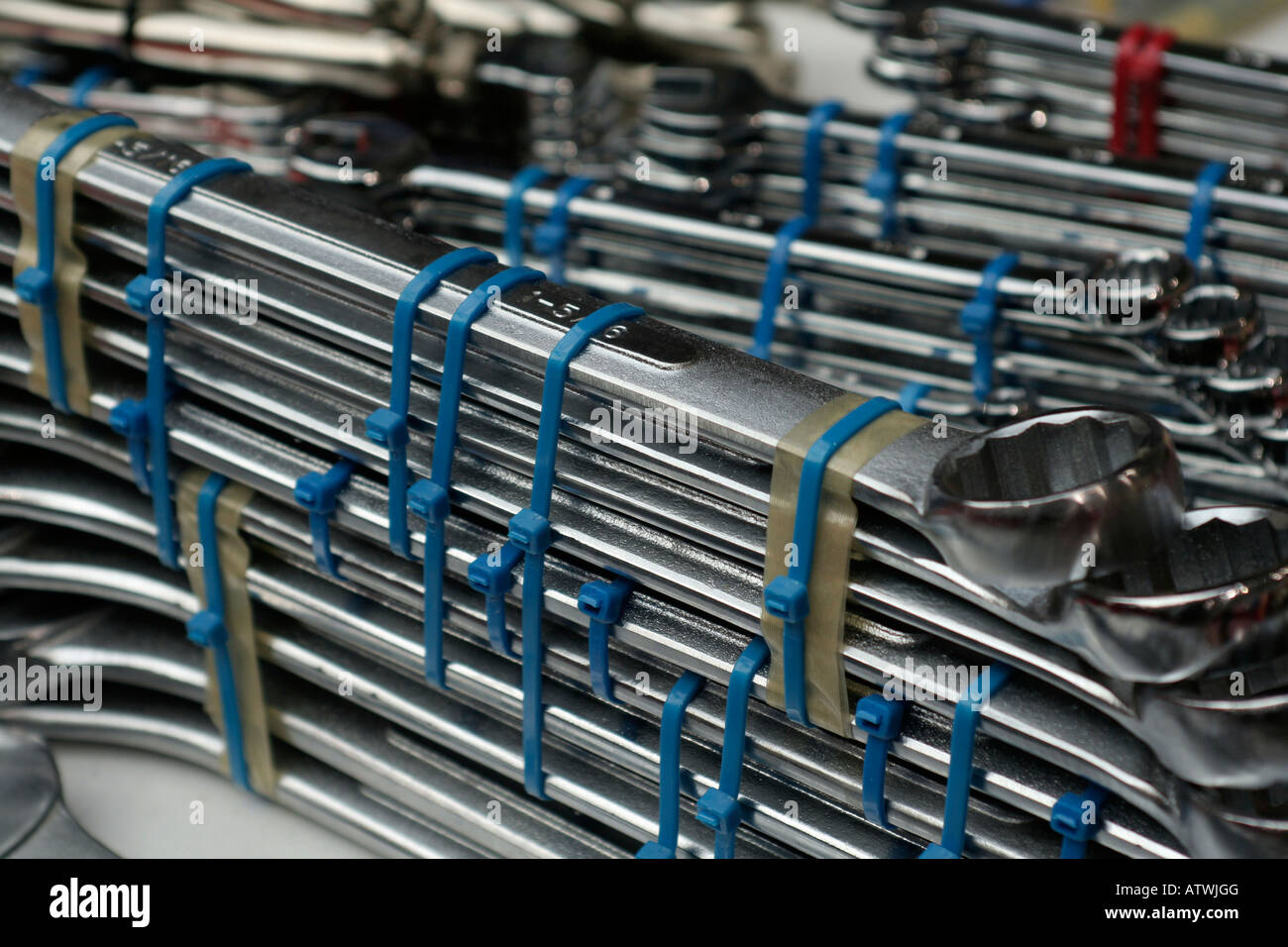 Bundles of tools for sale at tool show Stock Photo - Alamy