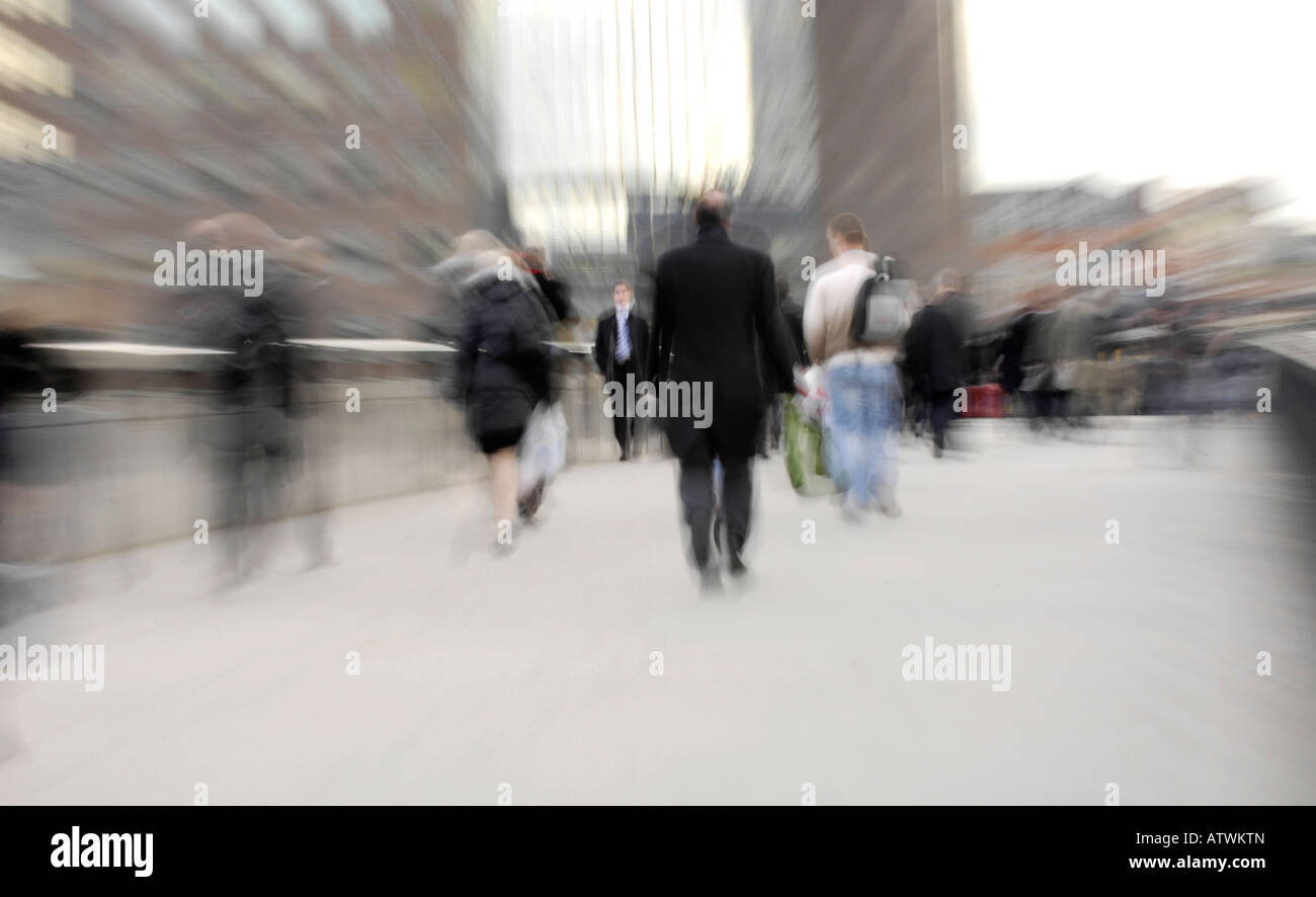 Walking walk rush commuter commute commuting people business work ...
