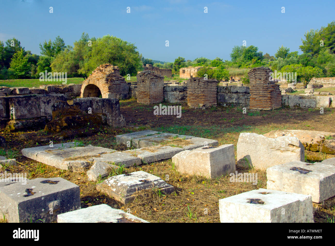 The archeological remains of the temples and buidings at ancient ...