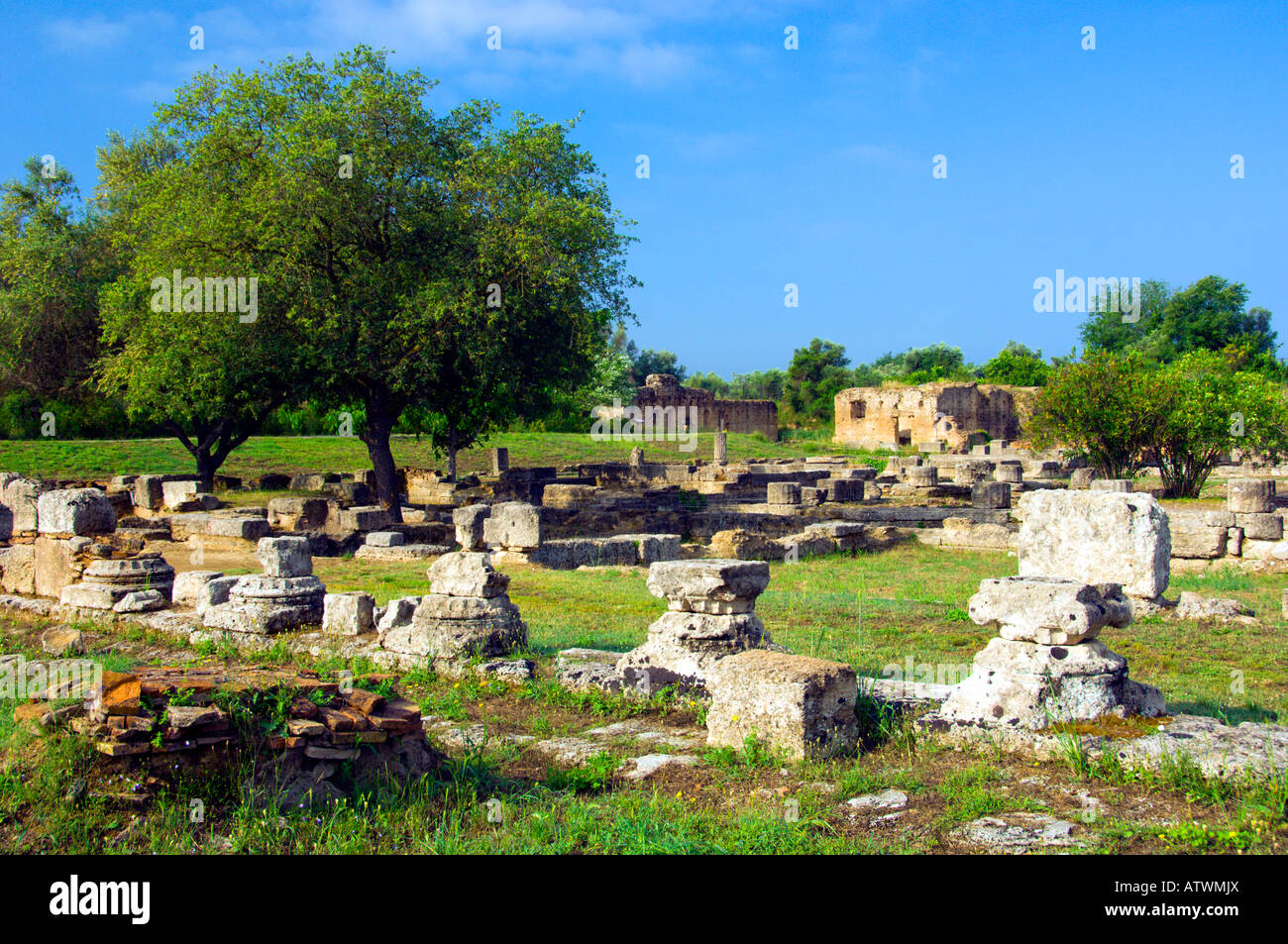 The archeological remains of the temples and buidings at ancient ...