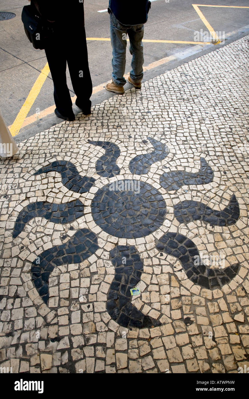 Mosaics Modernist Pavement on Macau Old Town Macau China Stock Photo ...