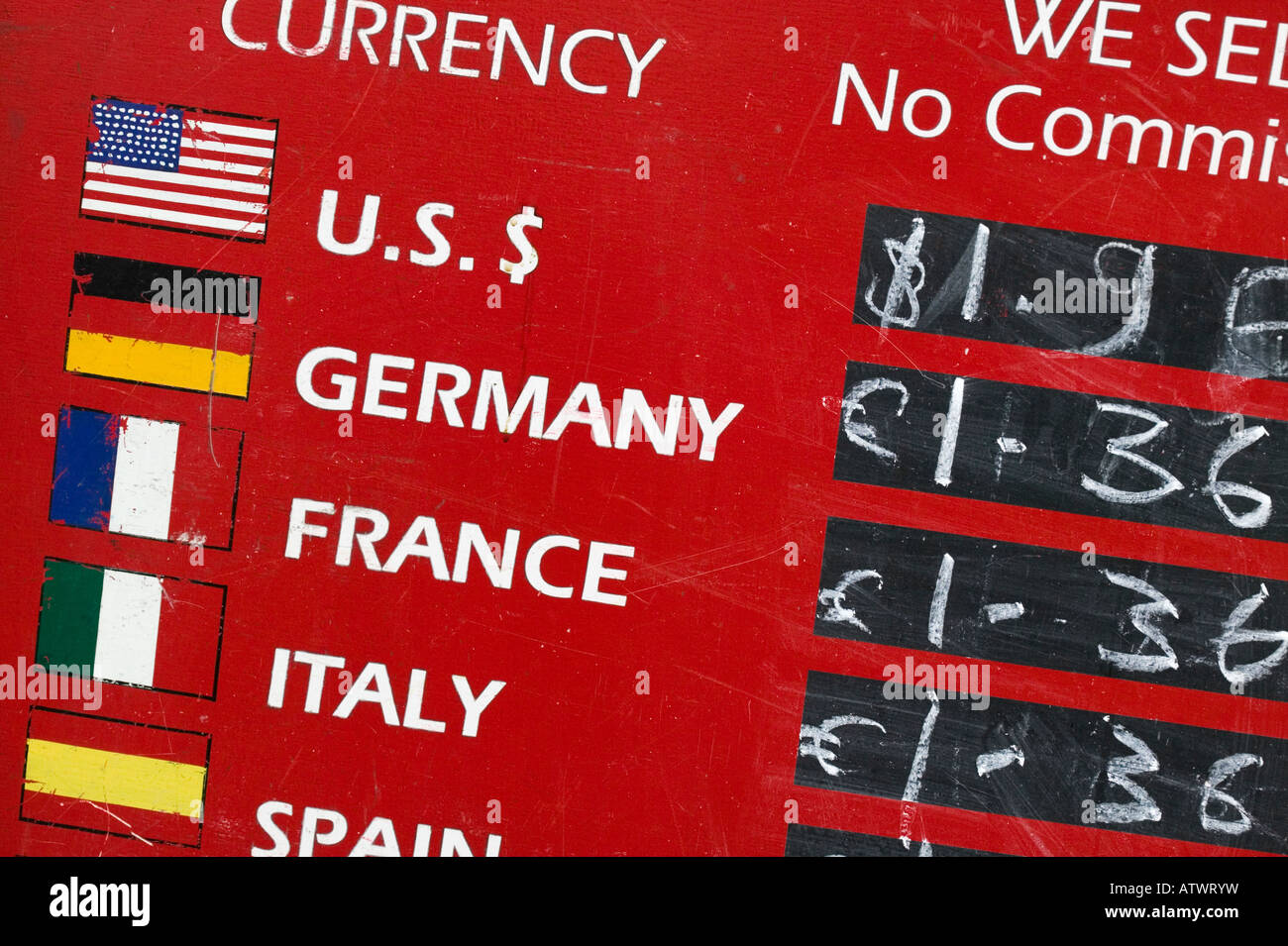 Currency rate board us dollar hi-res stock photography and images - Alamy