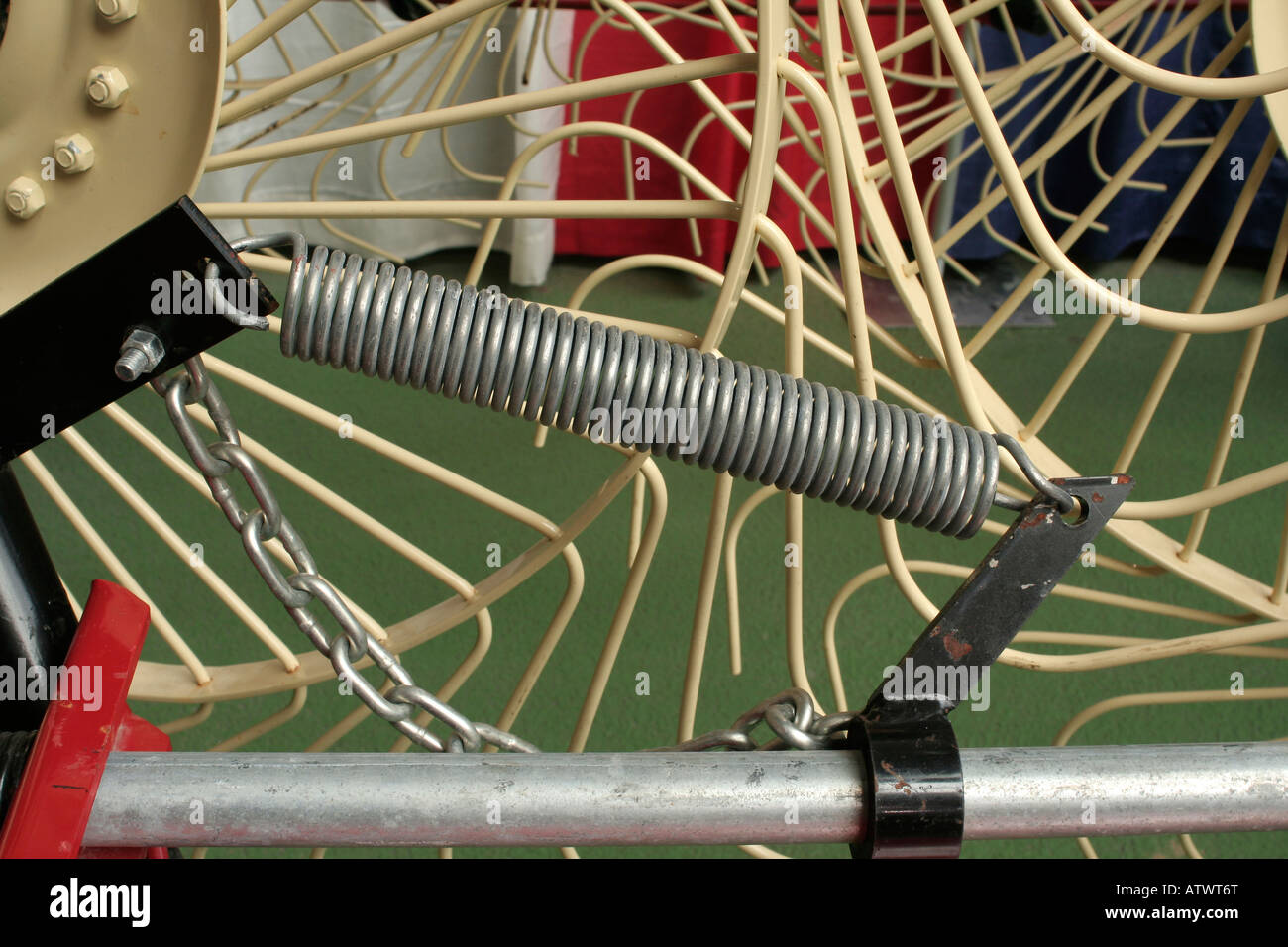 Coil tension spring on machine Stock Photo - Alamy