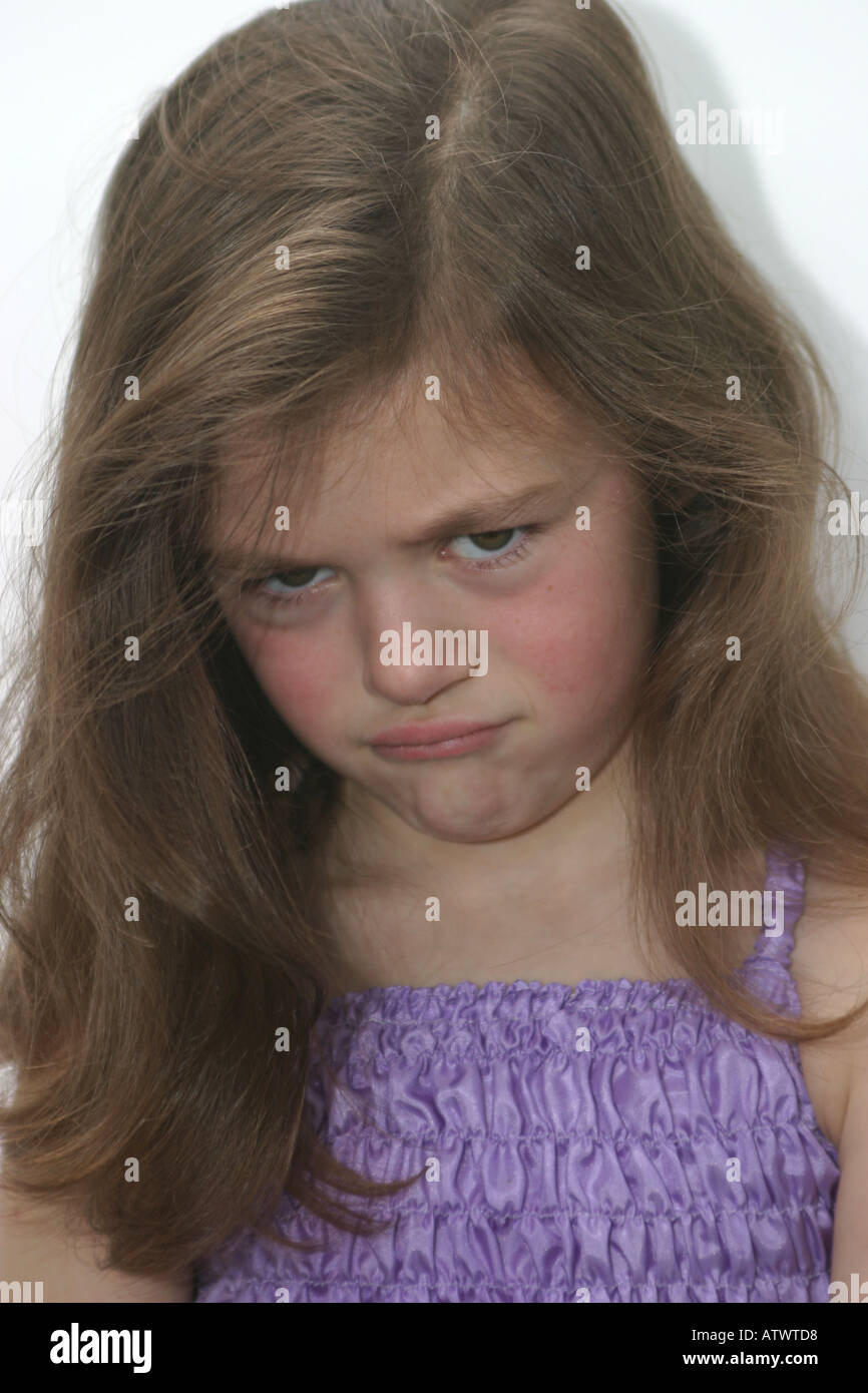 Grumpy young girl Stock Photo - Alamy