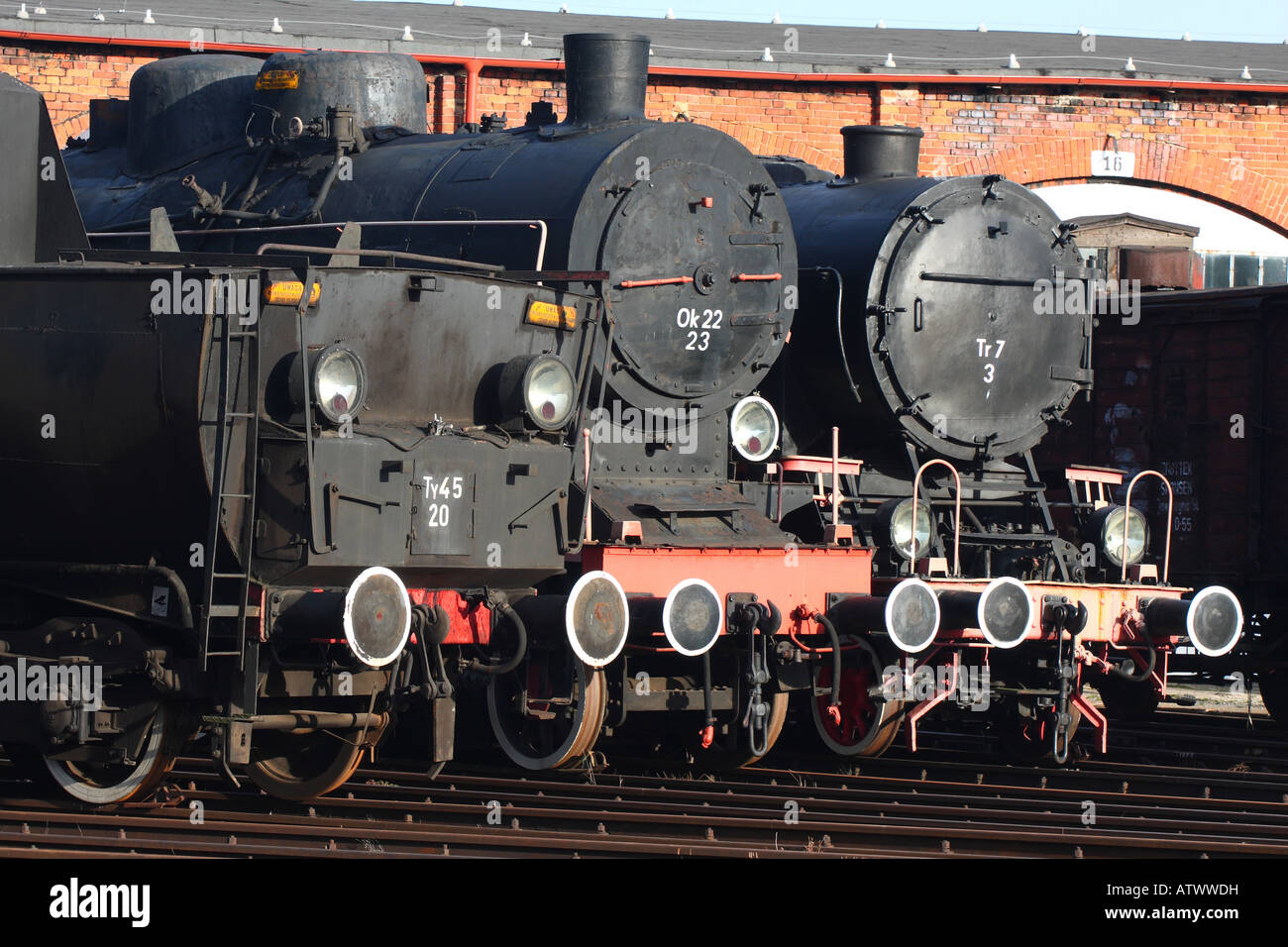 Steam engines locomotives Stock Photo - Alamy