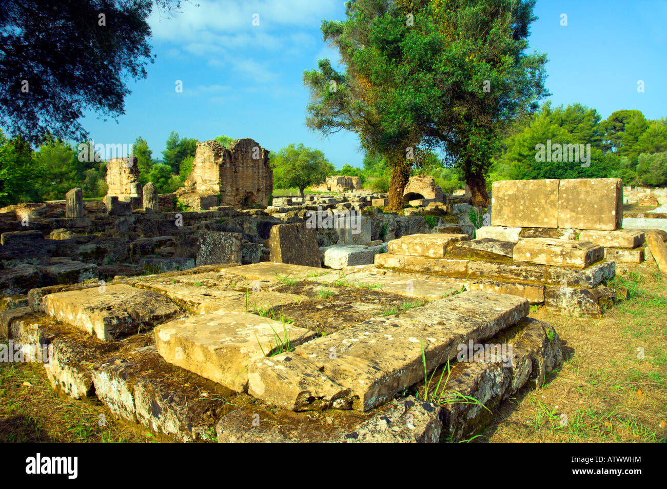 The archeological remains of the temples and buidings at ancient ...