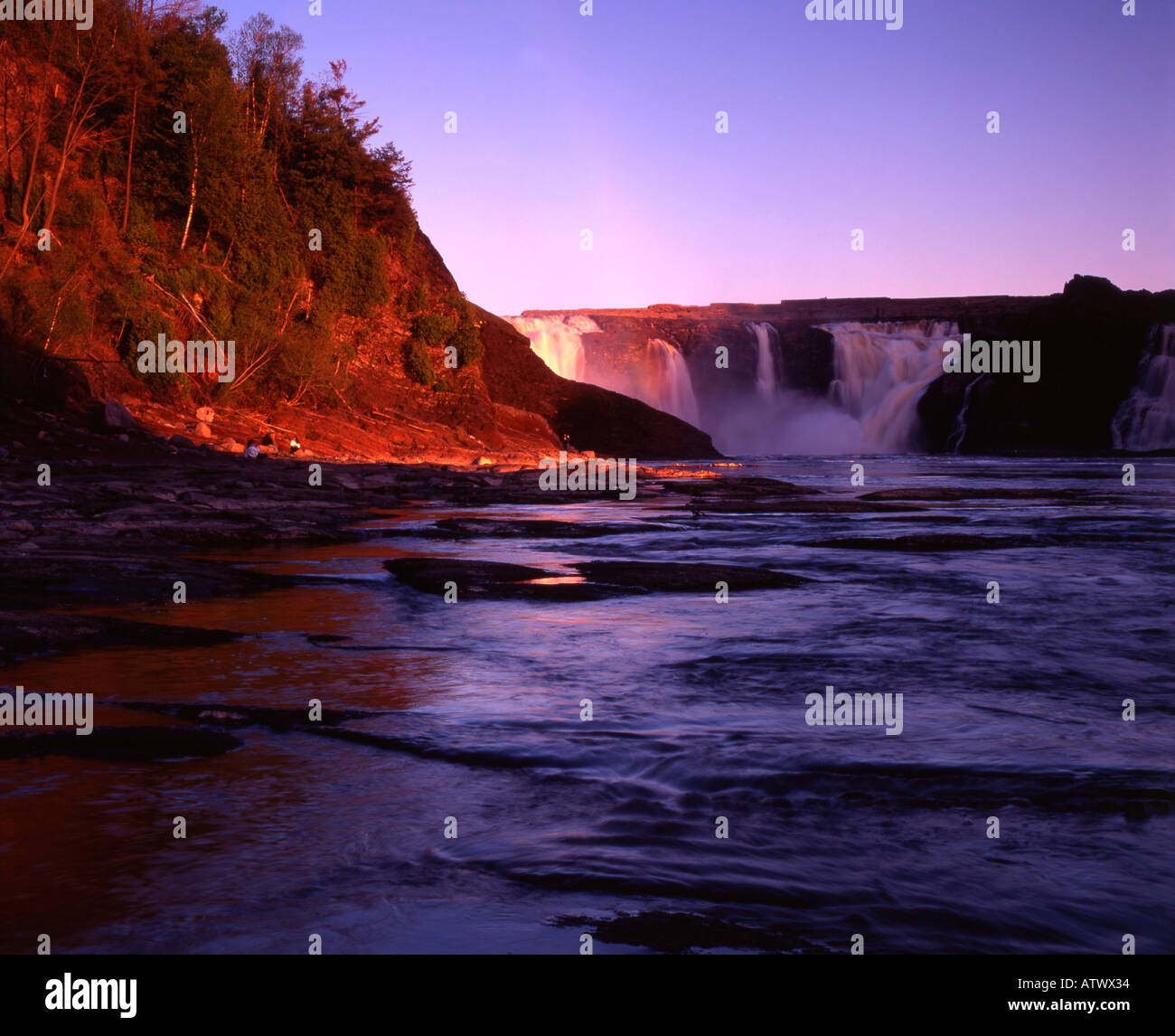 Waterfall and river, Quebec, Canada Stock Photo - Alamy