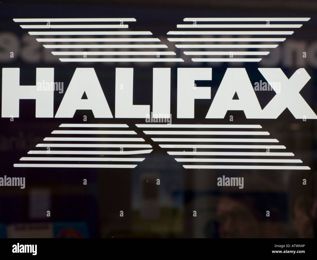 Halifax bank building society logo on window HBOS Stock Photo - Alamy