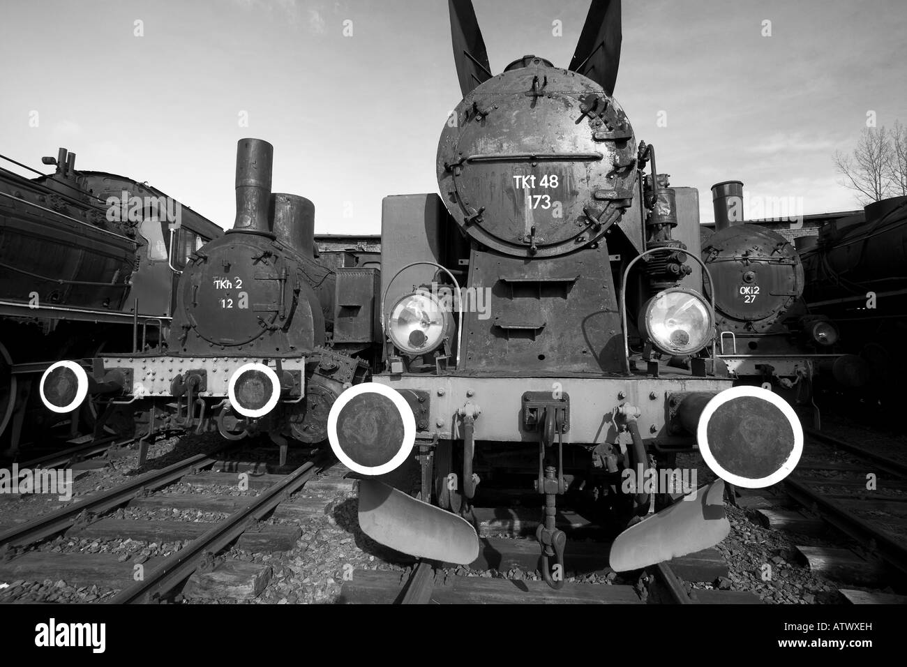 Steam engines locomotives Stock Photo - Alamy