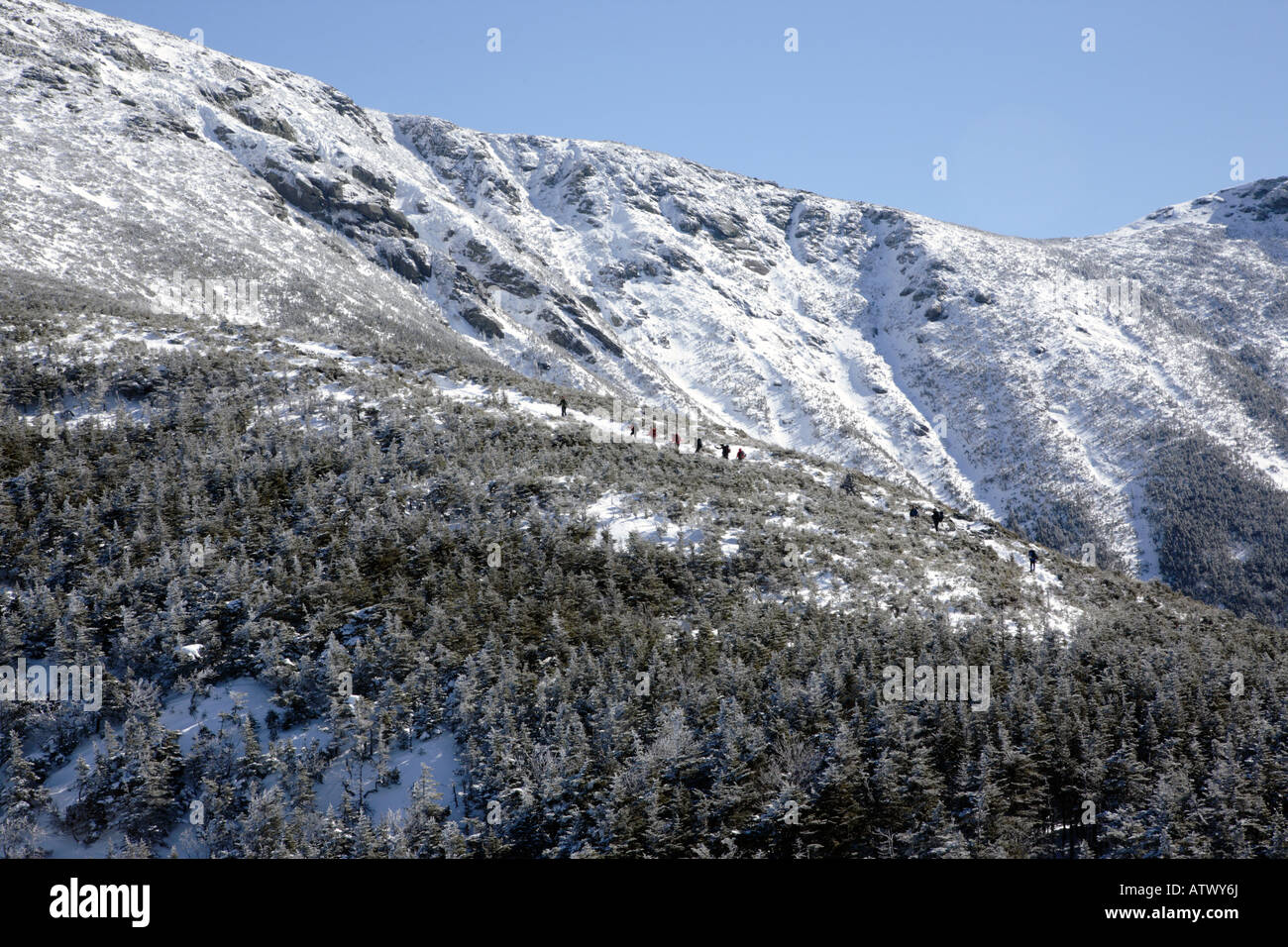 Franconia Ridge, Winter Hiking, White Mountains New Hampshire USA Stock ...