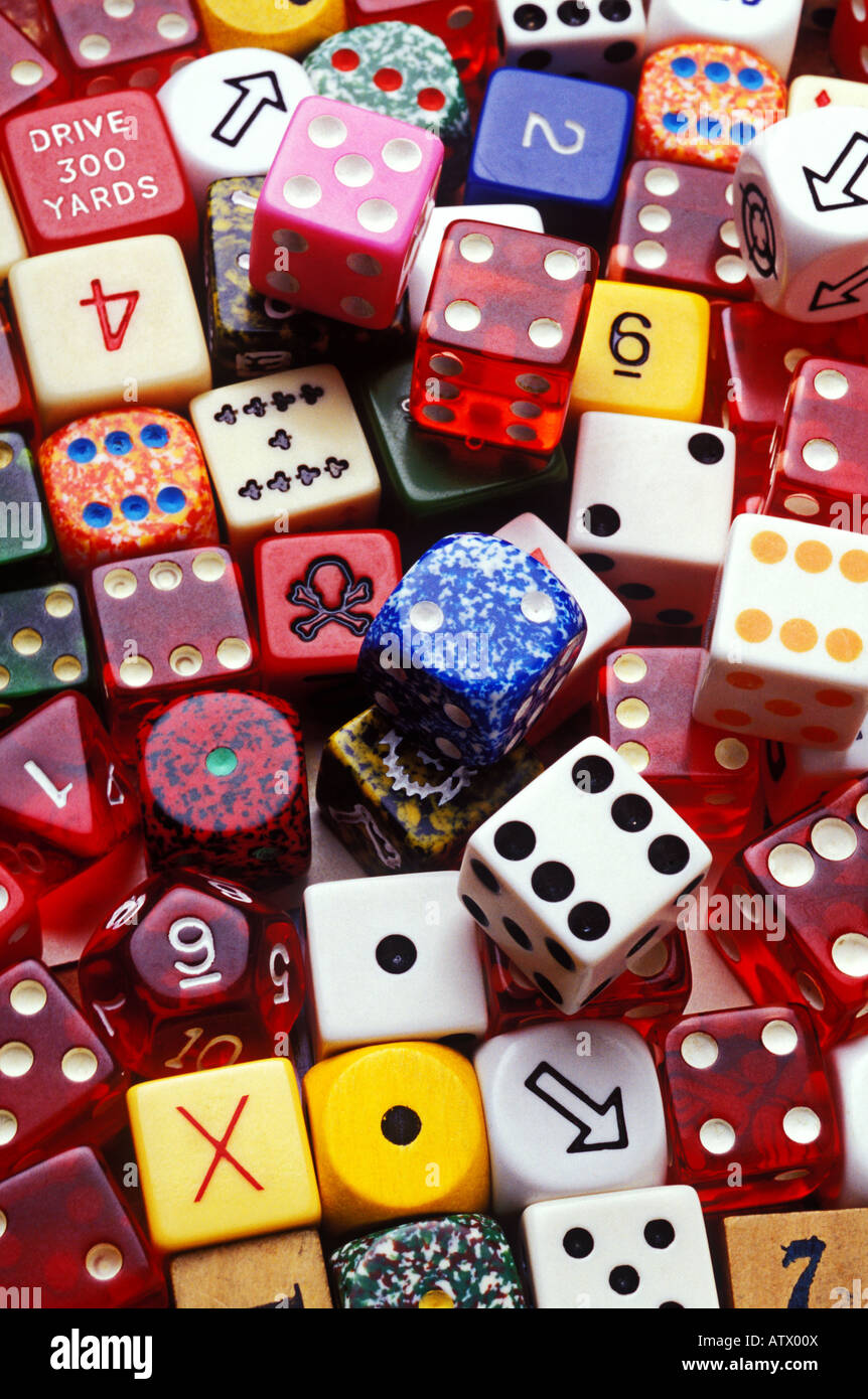 Assorted game dice Stock Photo - Alamy