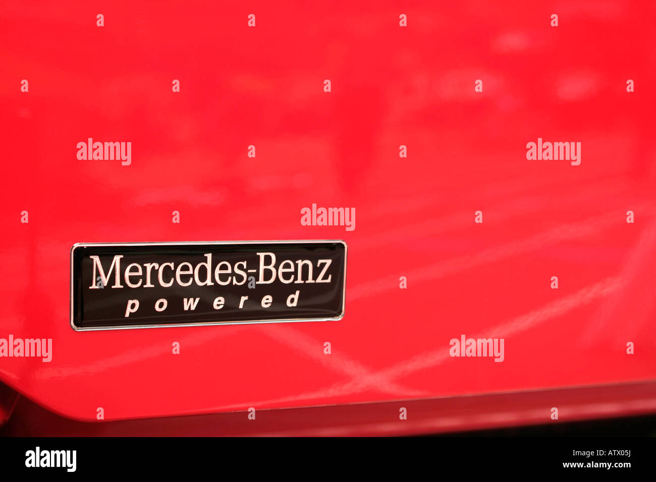 Mercedes Benz Powered logo on an American built truck Stock Photo - Alamy