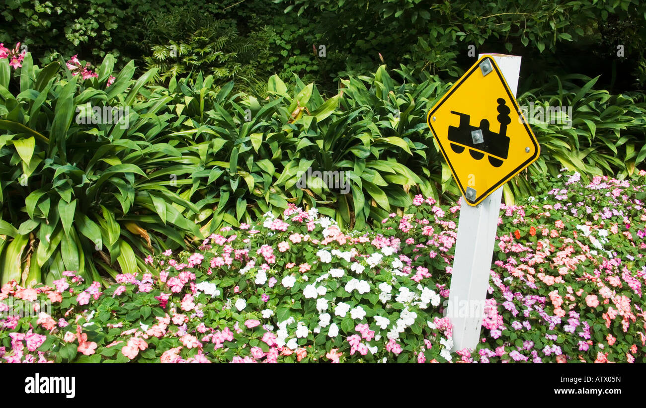 Train road sign new zealand hi-res stock photography and images - Alamy