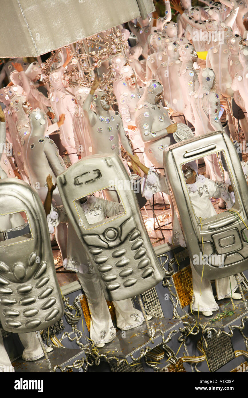 Detail of amazing modern technology costume of exhibitors and dancers ...