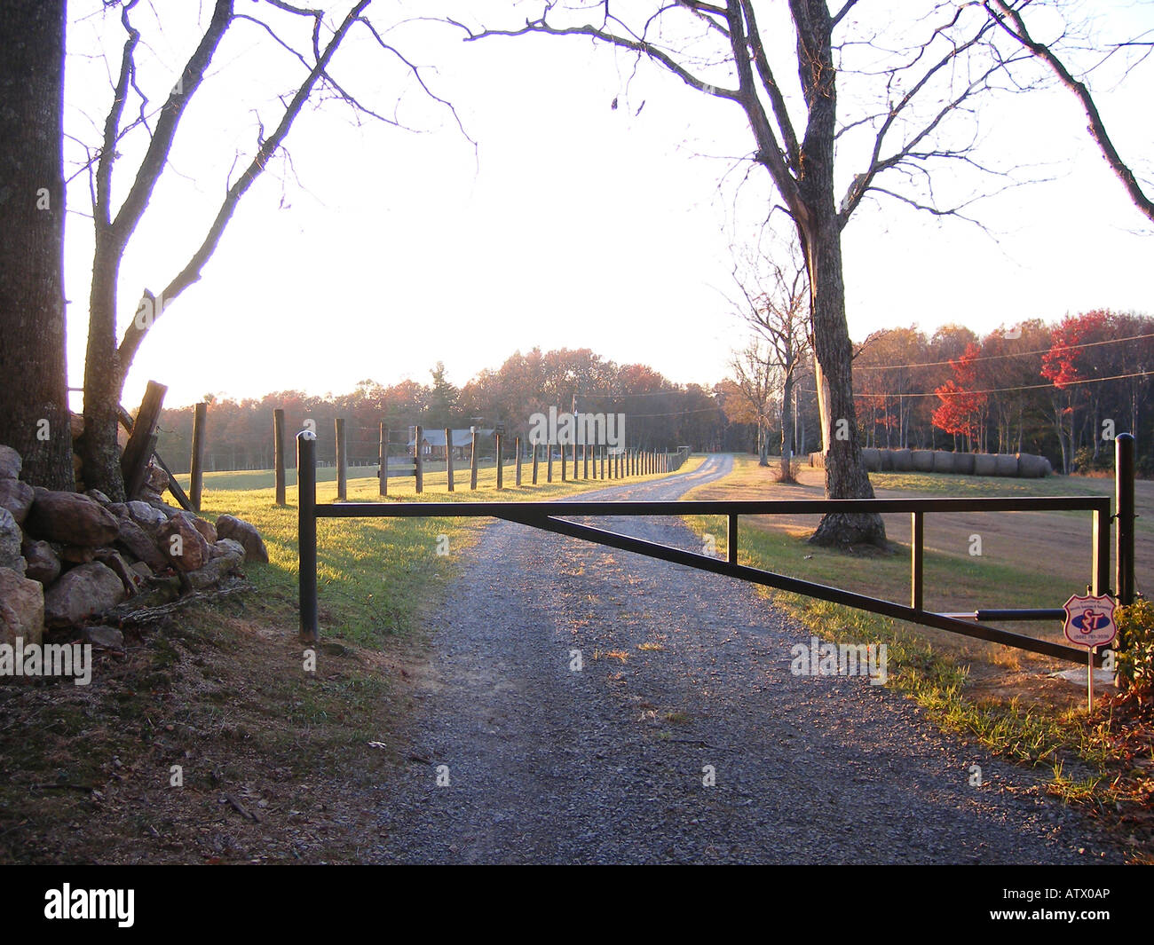 AJD59735, gate, private drive, Blue Ridge Parkway, Virginia, VA Stock ...