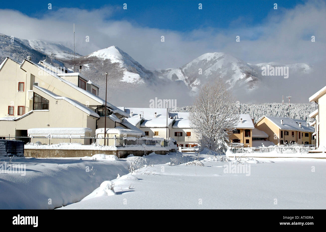 Foreshortening of Ovindoli Abruzzo Italy Stock Photo - Alamy