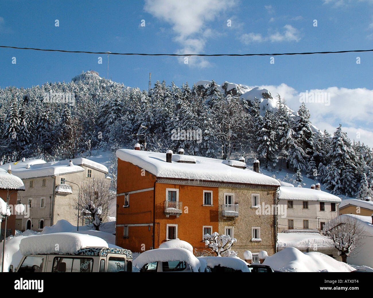 Foreshortening of Ovindoli Abruzzo Italy Stock Photo - Alamy