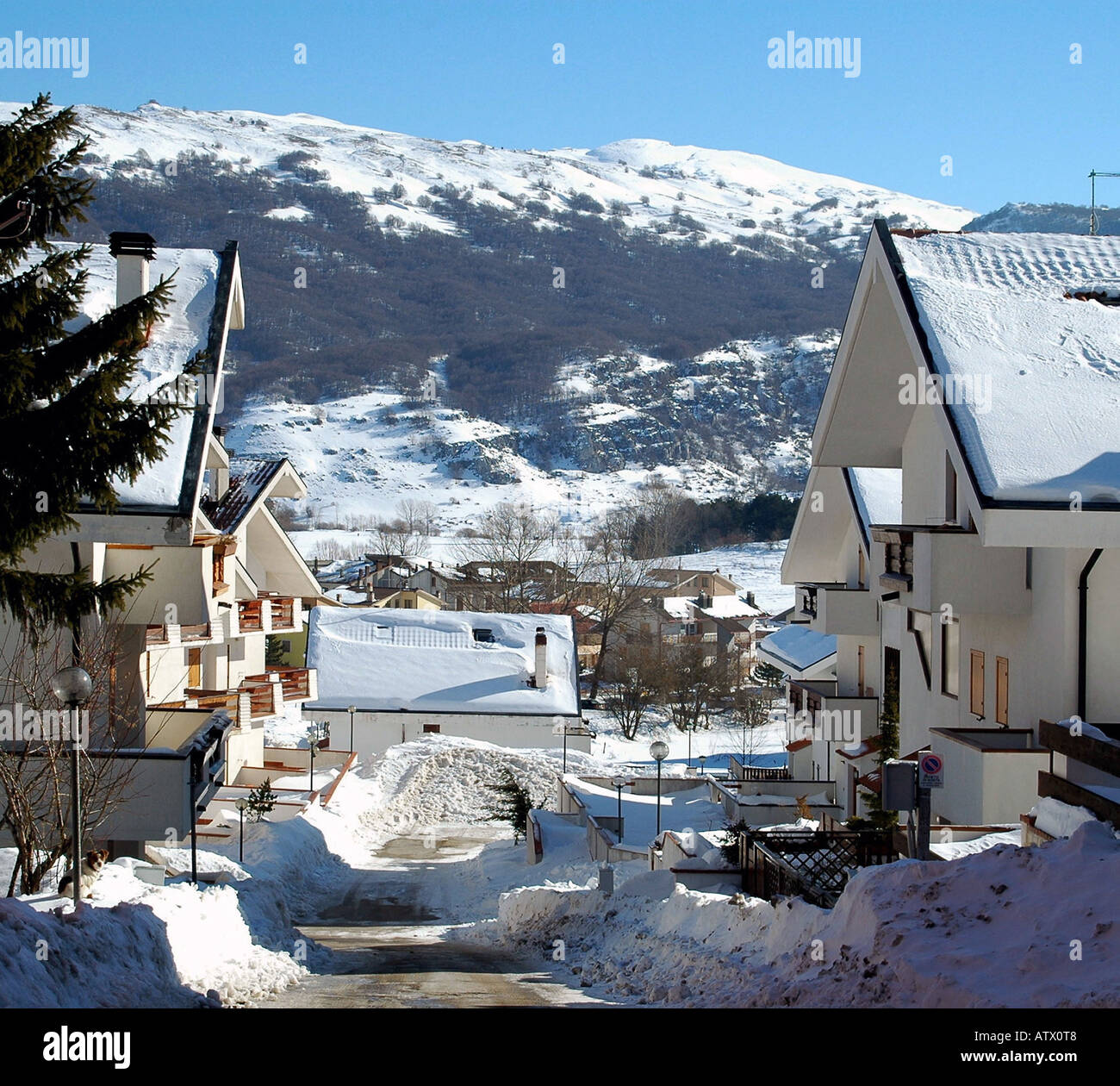 Foreshortening of Ovindoli Abruzzo Italy Stock Photo - Alamy