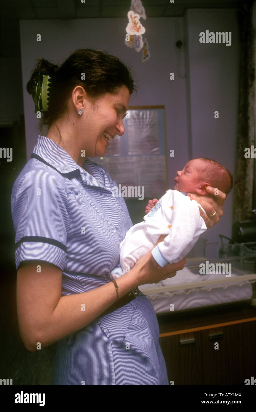 Midwife with newborn baby at Hospital London Stock Photo - Alamy