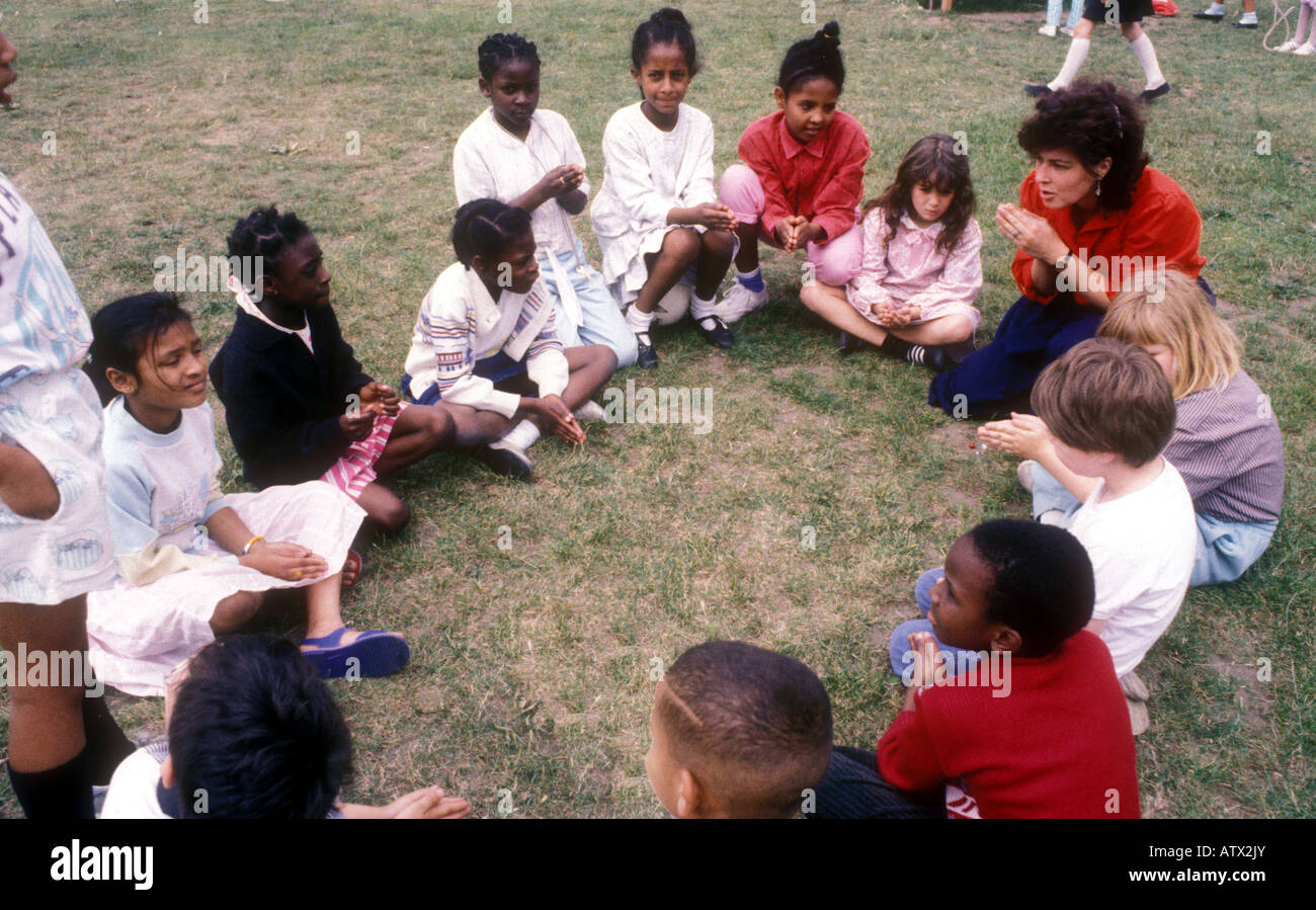 Breaktime at South London school Stock Photo - Alamy