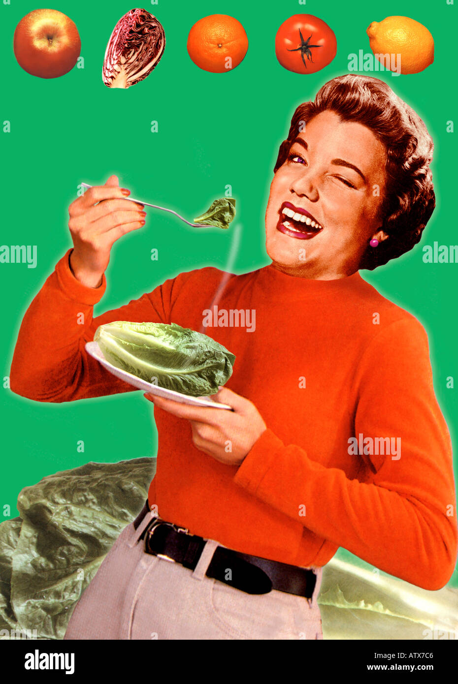 1950s illustration woman wink hi-res stock photography and images - Alamy