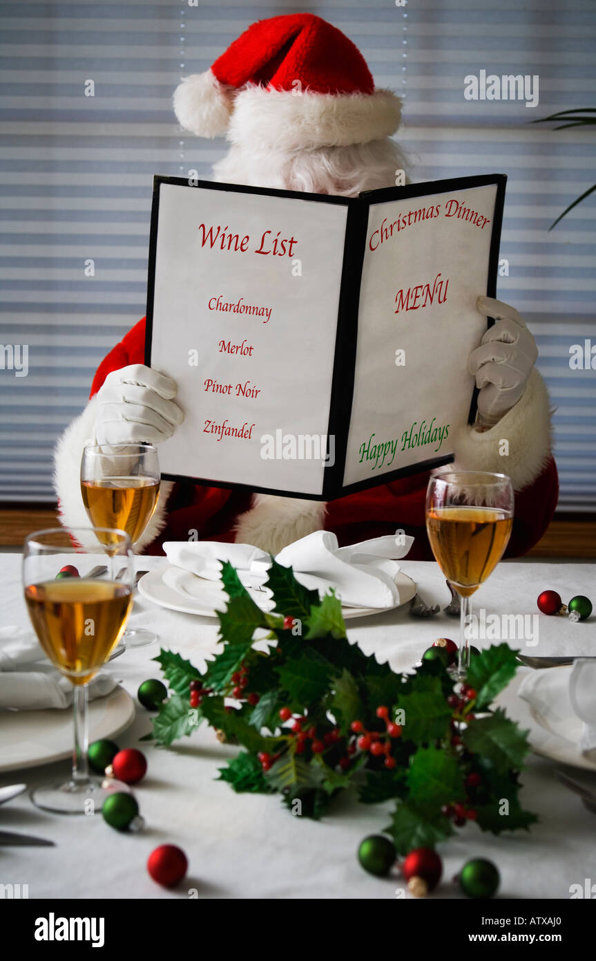Santa at Christmas dinner Stock Photo - Alamy