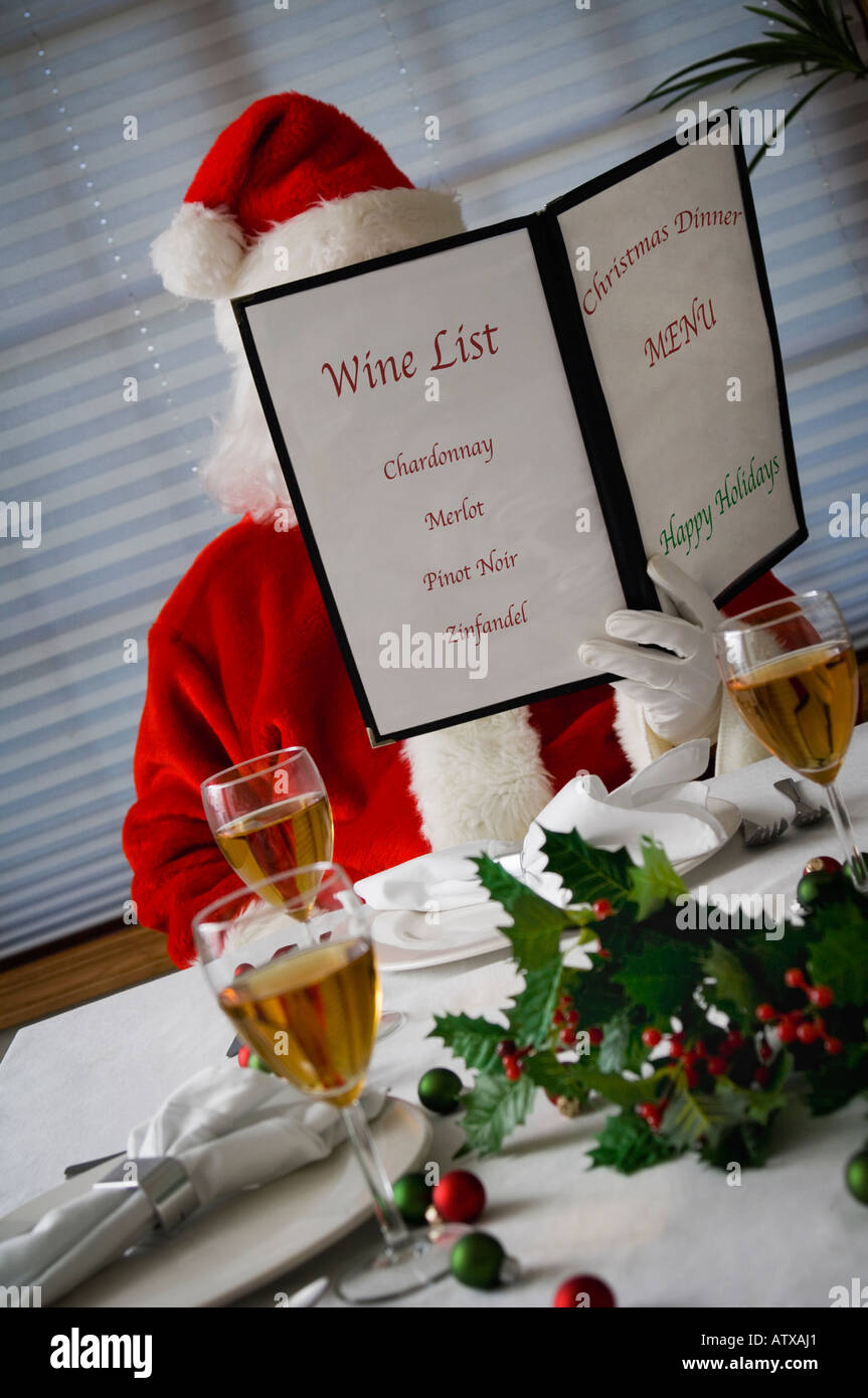 Santa at Christmas dinner Stock Photo - Alamy
