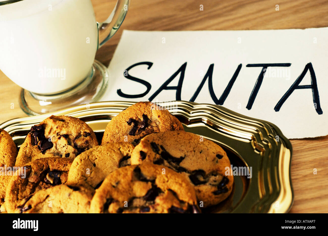 Cookies and milk for Santa Stock Photo - Alamy