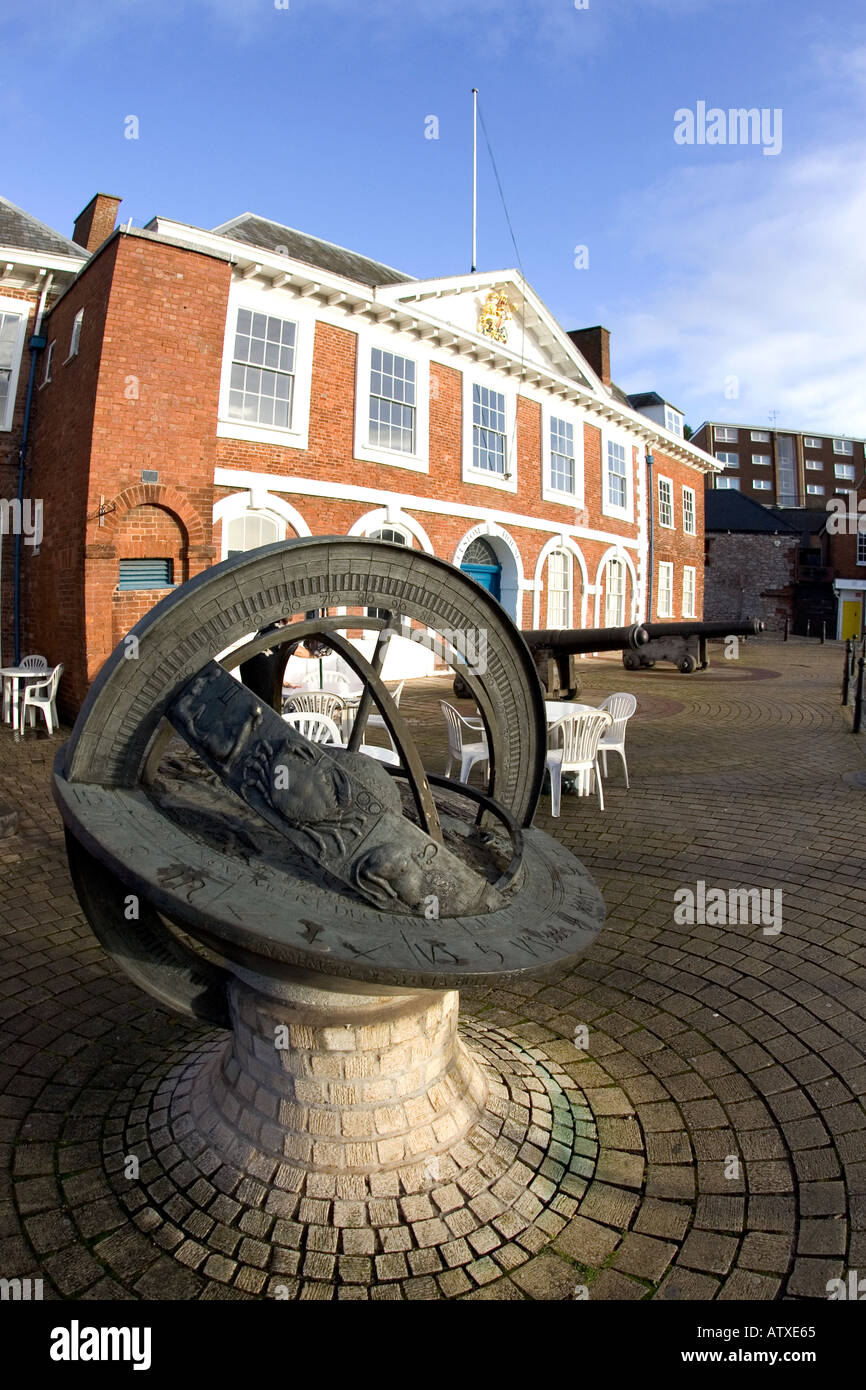 Custom House Exeter displaying compass design Stock Photo - Alamy
