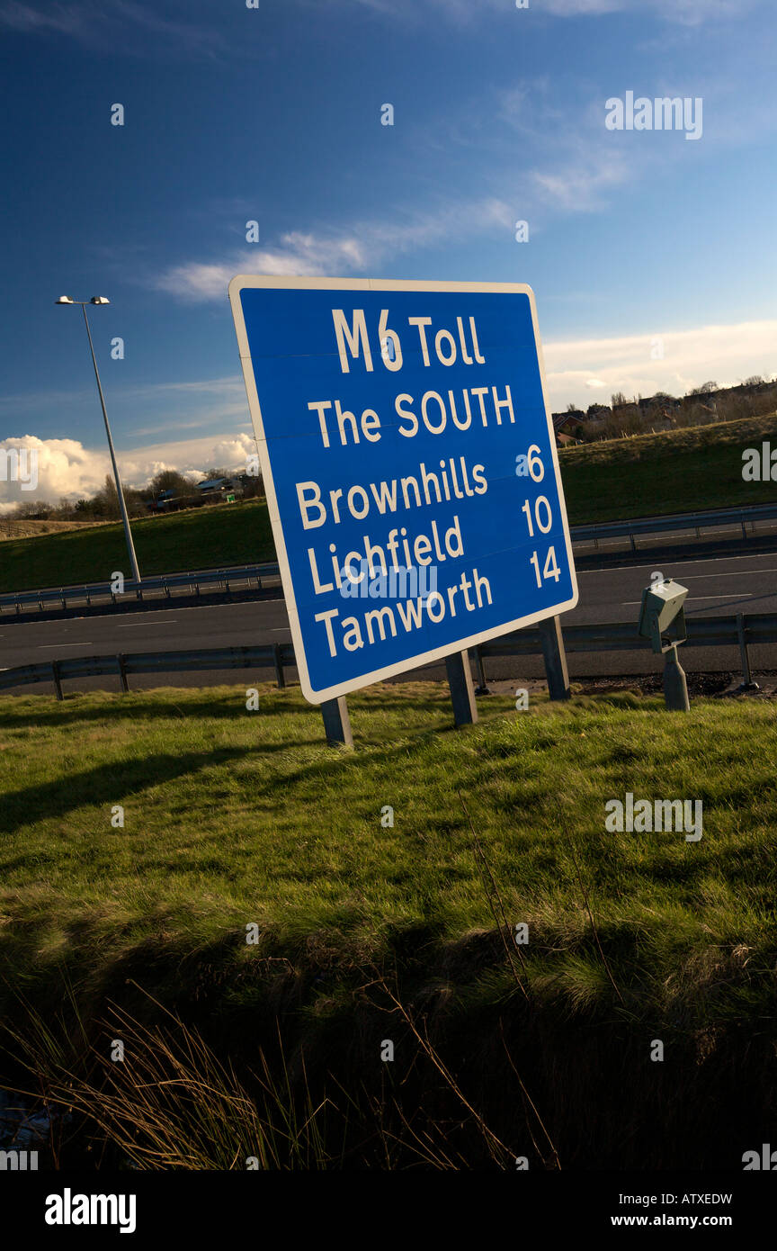 M6 toll sign hi-res stock photography and images - Alamy