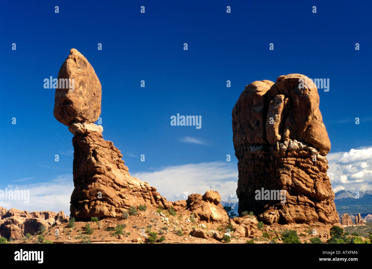 Natural stone arches Arches national park Utah United States of America ...