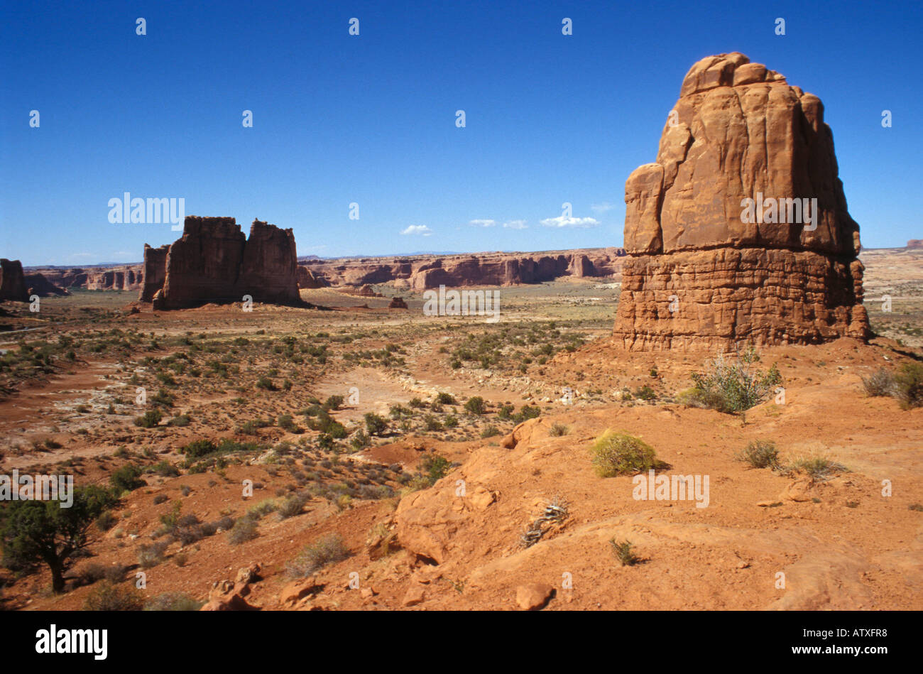 Natural stone arches Arches national park Utah United States of America ...