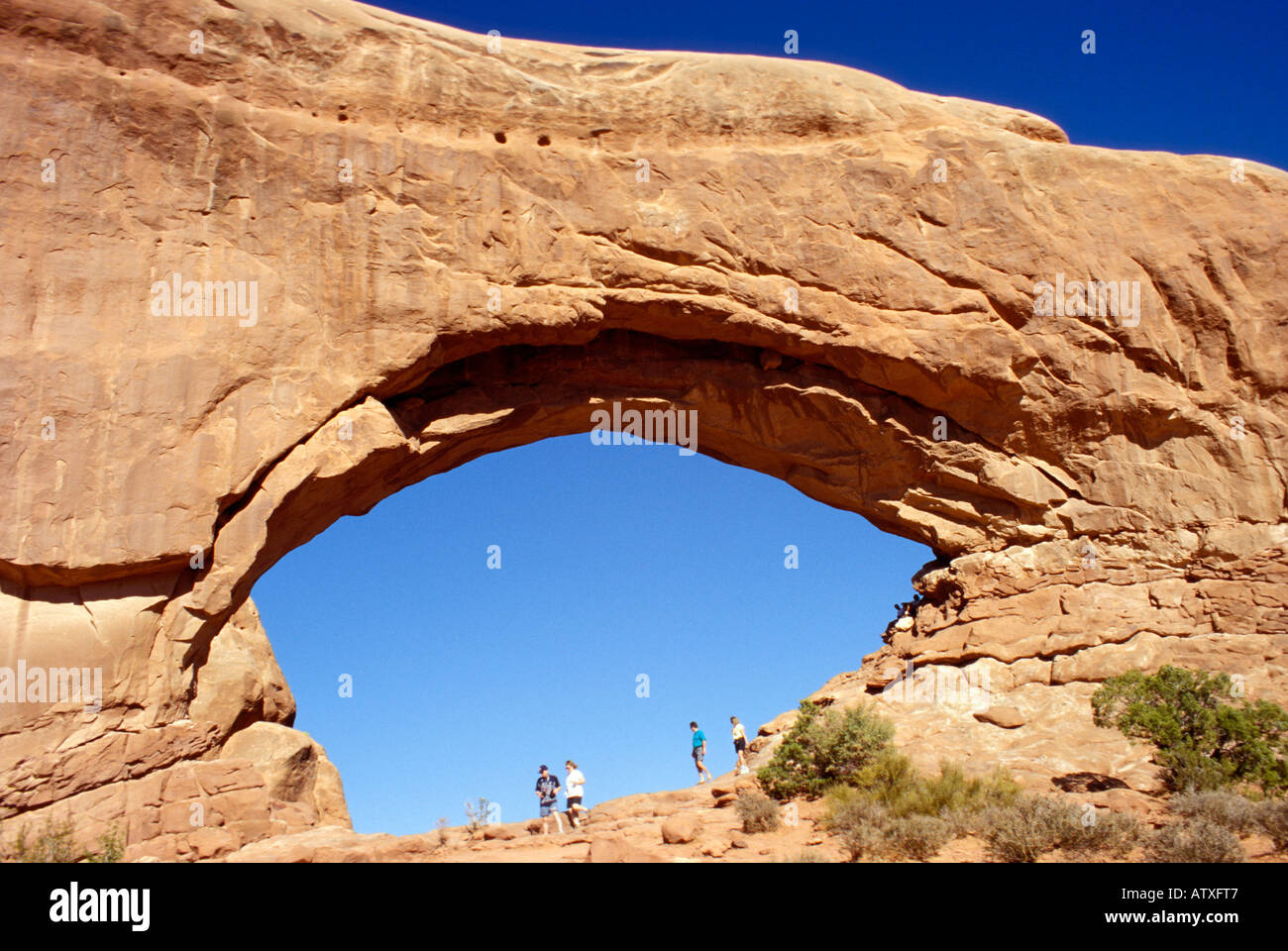 Natural stone arches Arches national park Utah United States of America ...