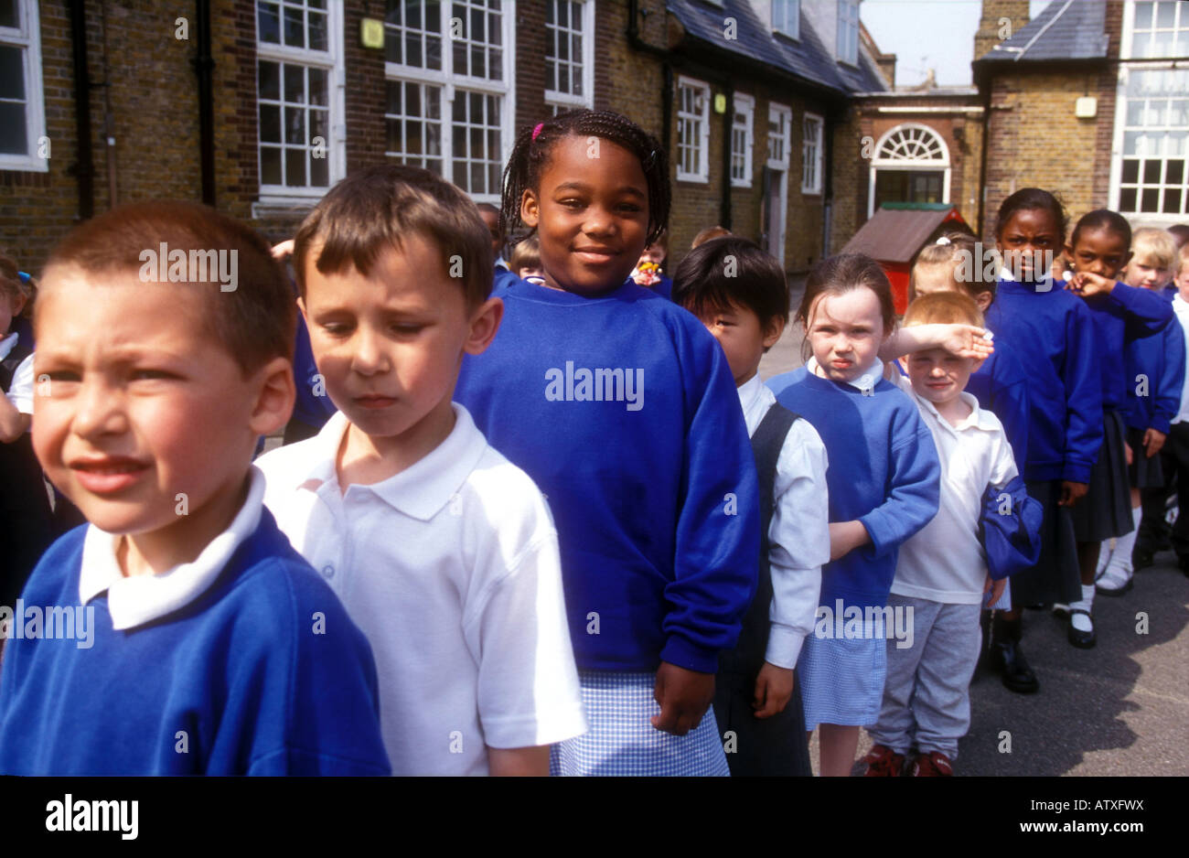 Children Lining Up Children Lining Up