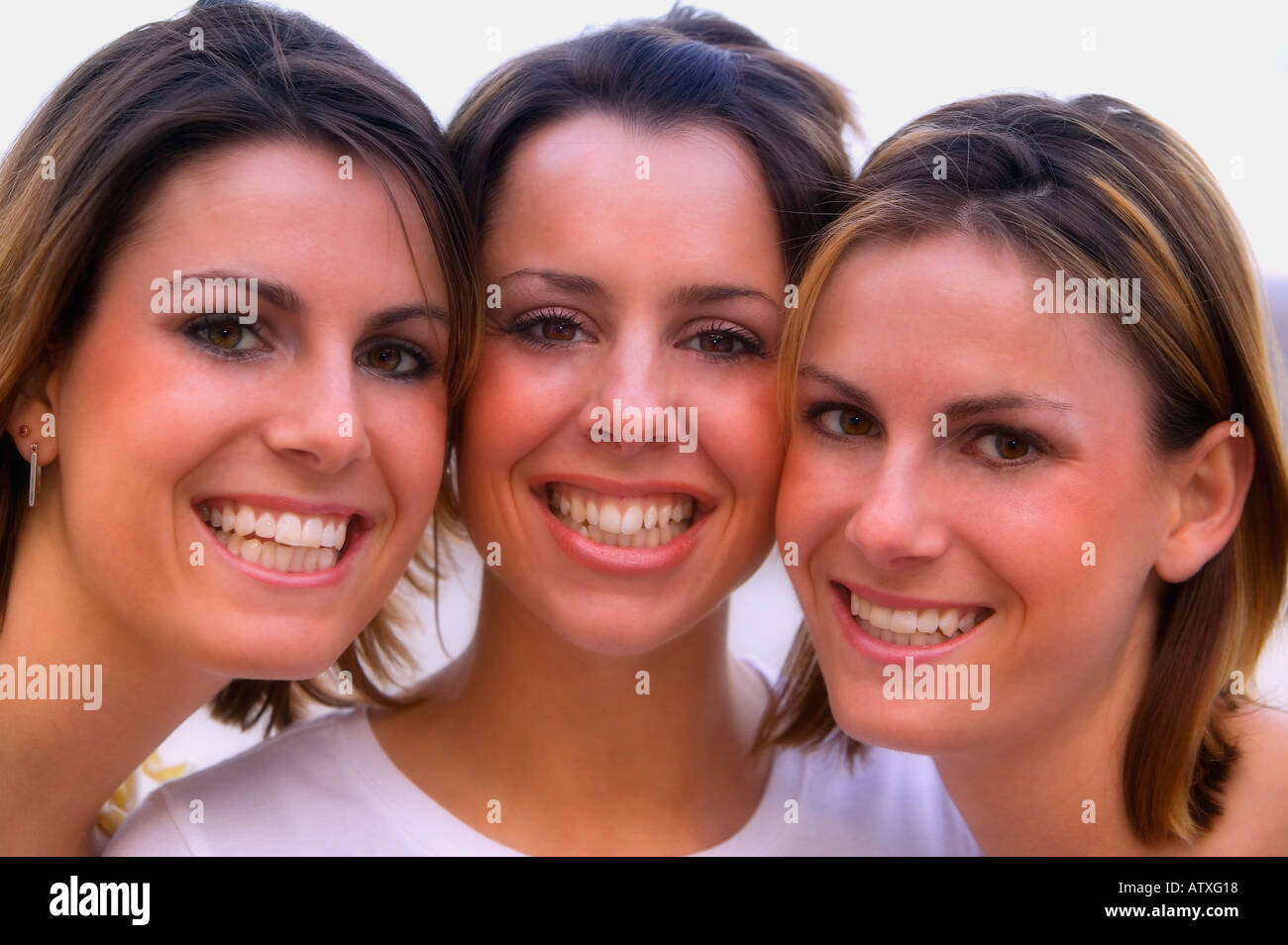 A portrait of three young women Stock Photo - Alamy