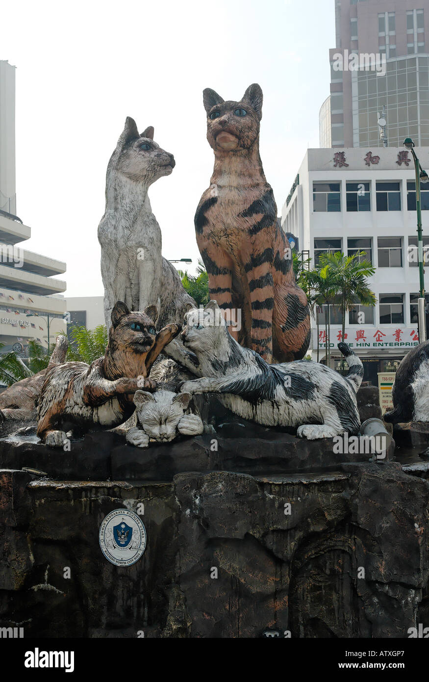 Cat Statues in Kuching Stock Photo - Alamy