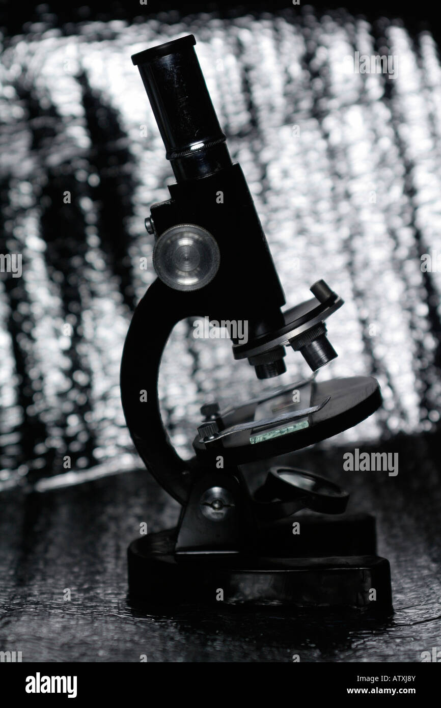 Small optical microscope iconic of SCIENCE Stock Photo - Alamy