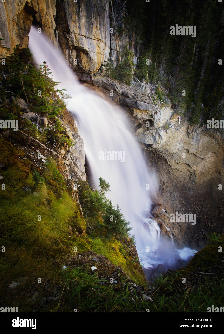 A mountain waterfall Stock Photo - Alamy