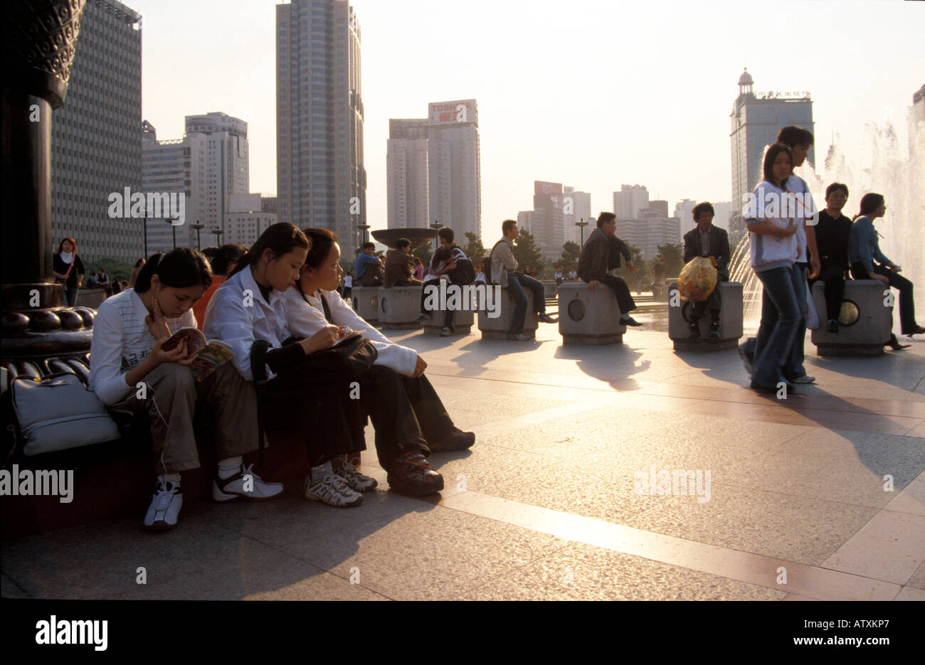 People sitting Shanghai China Asia Stock Photo - Alamy