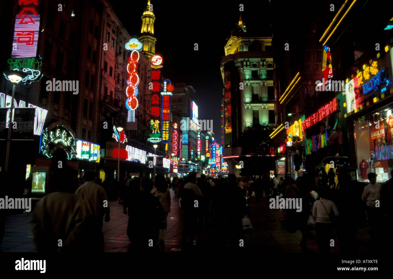 Neon signs Nanjing road Shanghai China Asia Stock Photo - Alamy