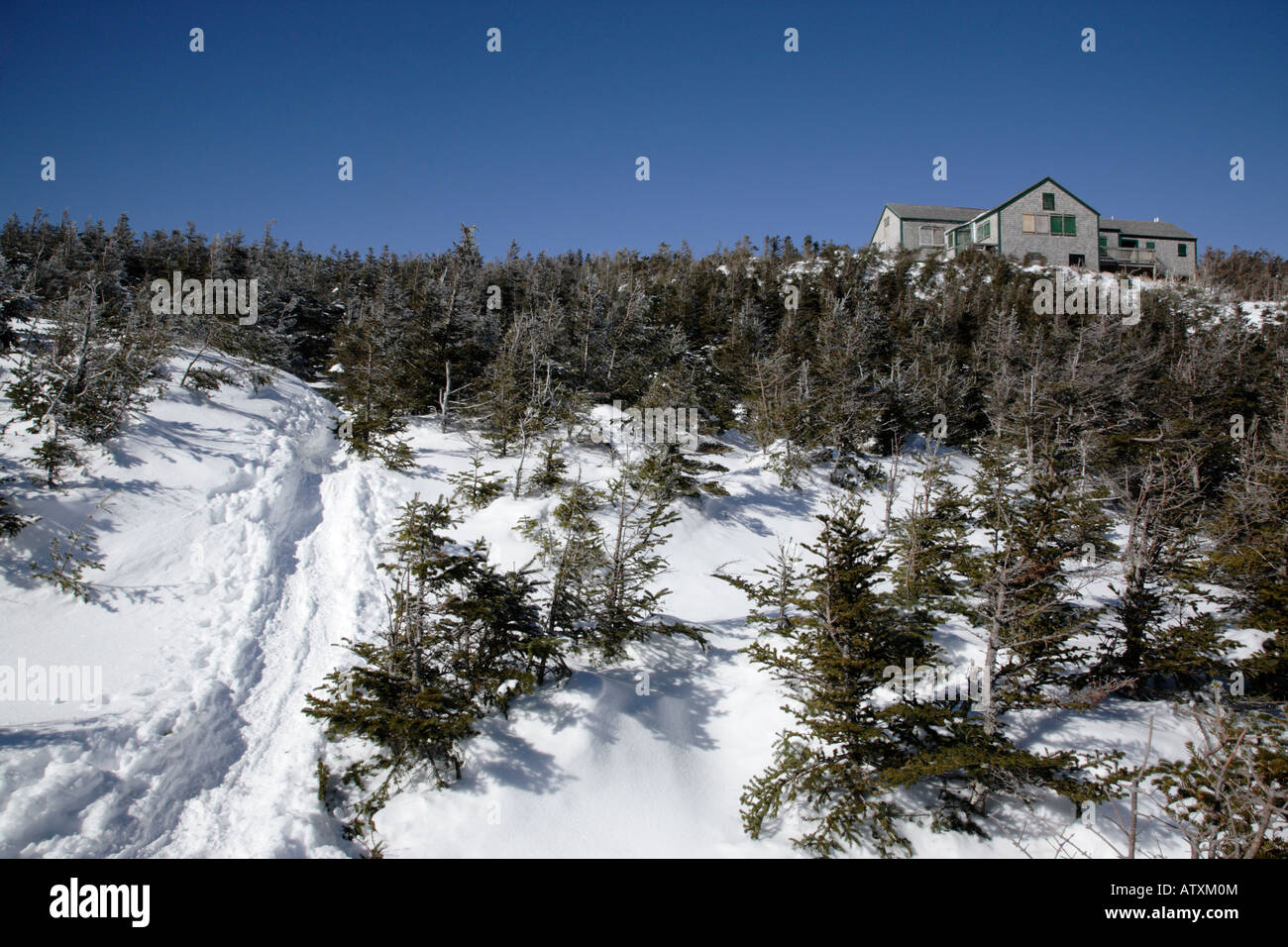 Greenleaf Hut during the winter months Located in the White Mountains ...
