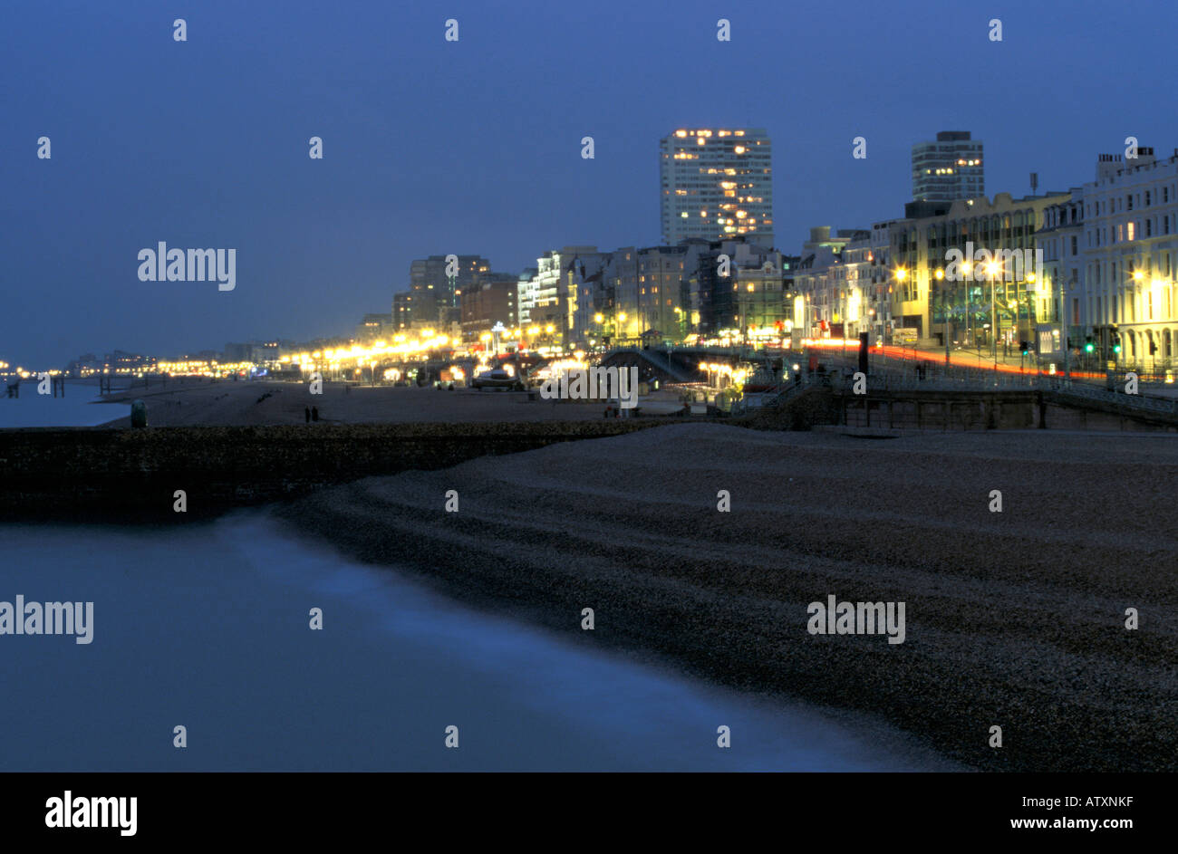 Brighton Pier lit up in the evening Brighton South East England England ...
