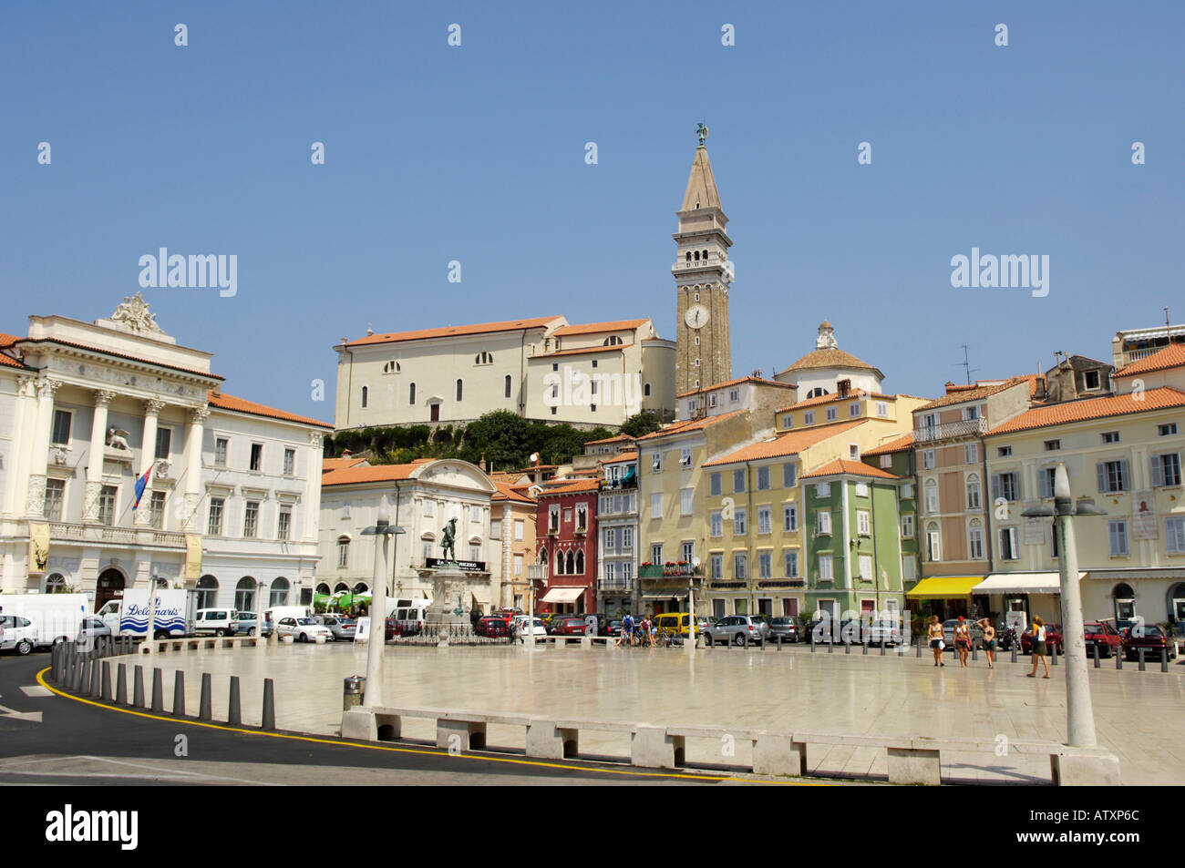 Piran, Tartini square Stock Photo - Alamy
