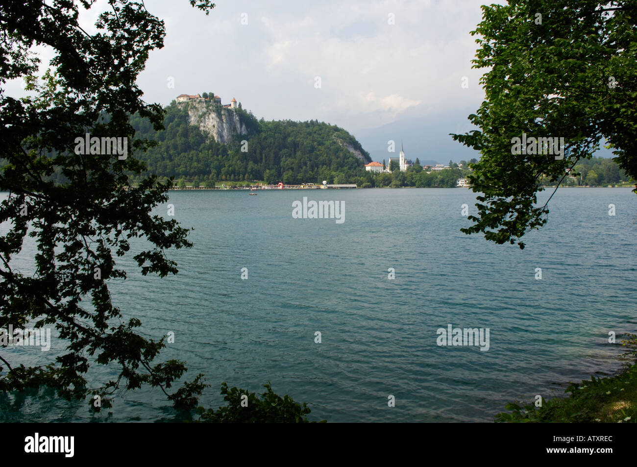 Blejsko Jezero, Blejski Grad, Lake Bled and castle Stock Photo - Alamy