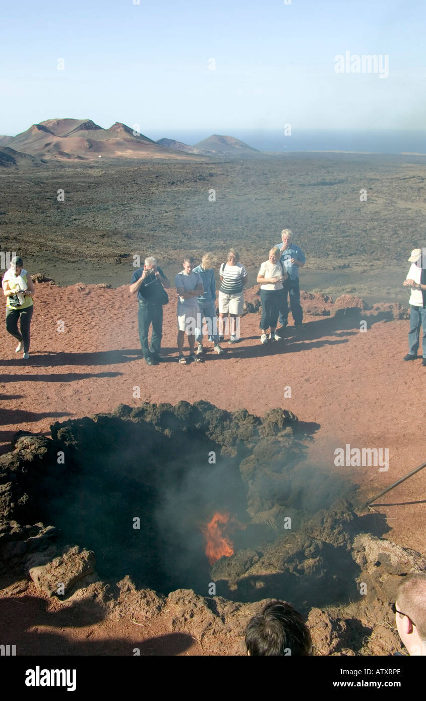 Geothermal demonstrations on top of volcano Burning bush Parc Nacional ...