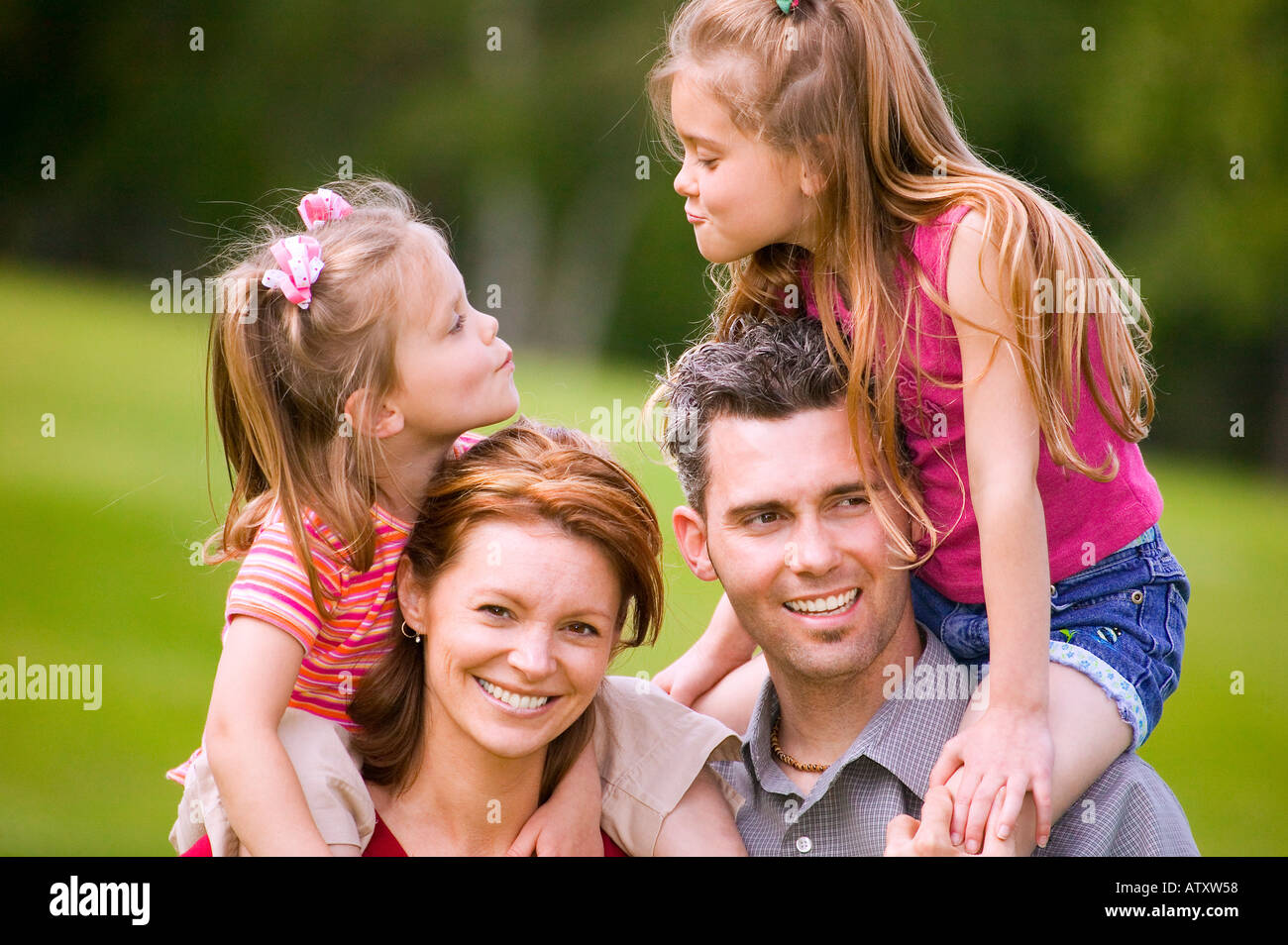 Girls make silly faces Stock Photo - Alamy
