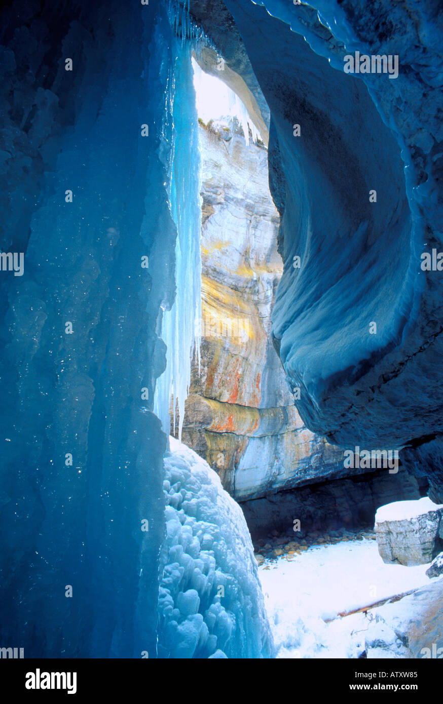 Frozen waterfall in cave hi-res stock photography and images - Alamy