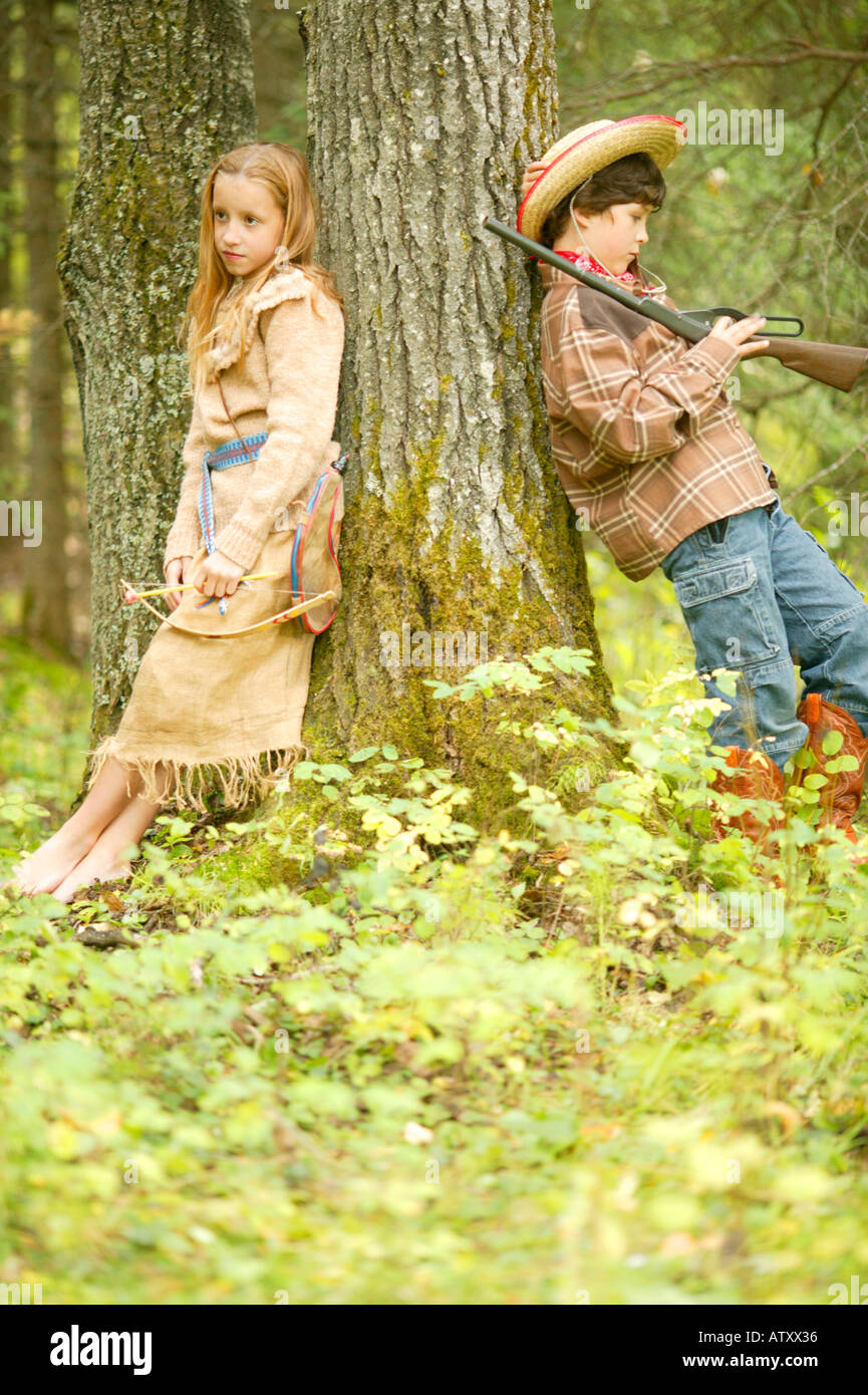 Children playing cowboys indians hi-res stock photography and images ...
